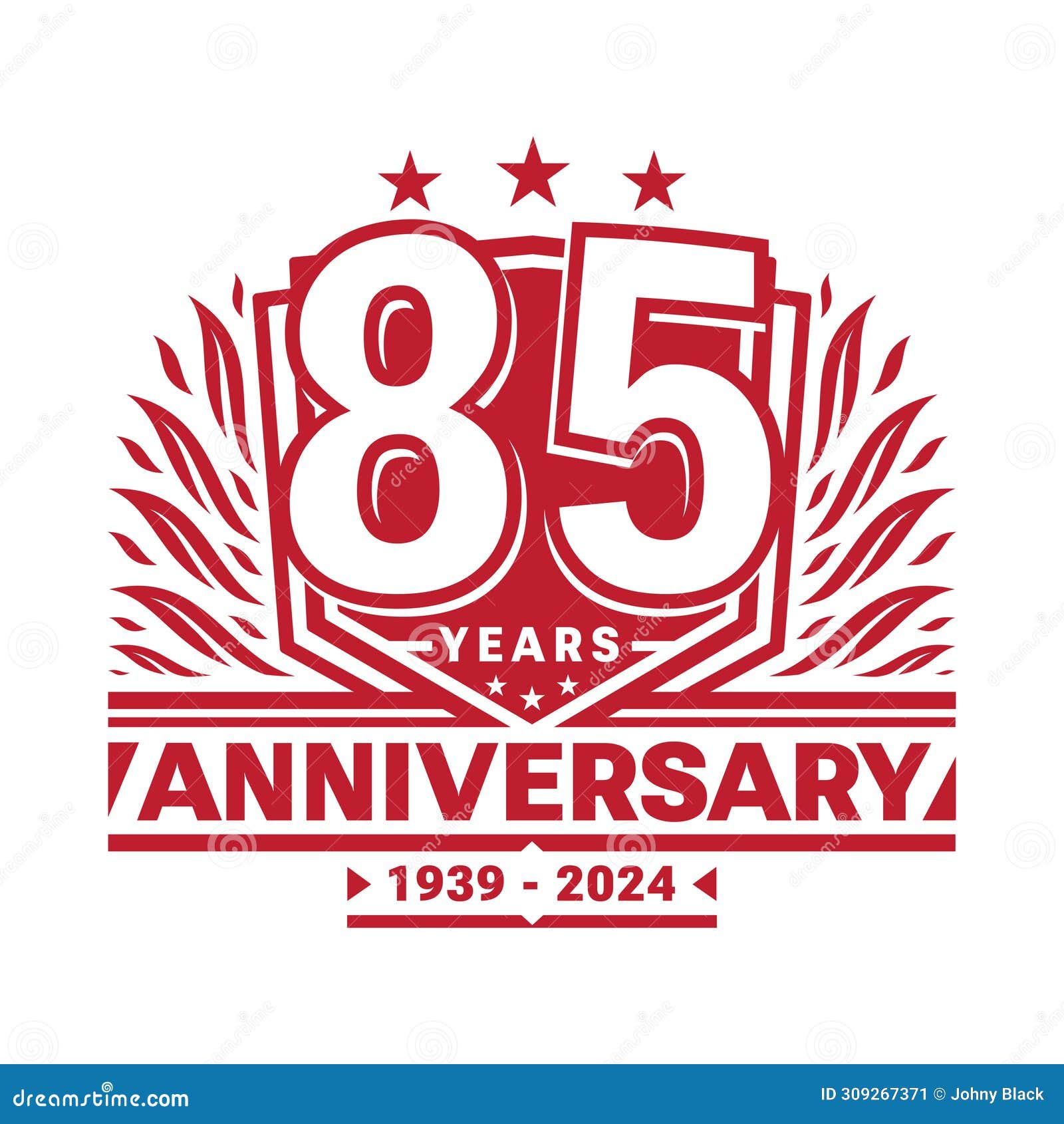 85 Years Anniversary Celebration Shield Design Template. 85th ...