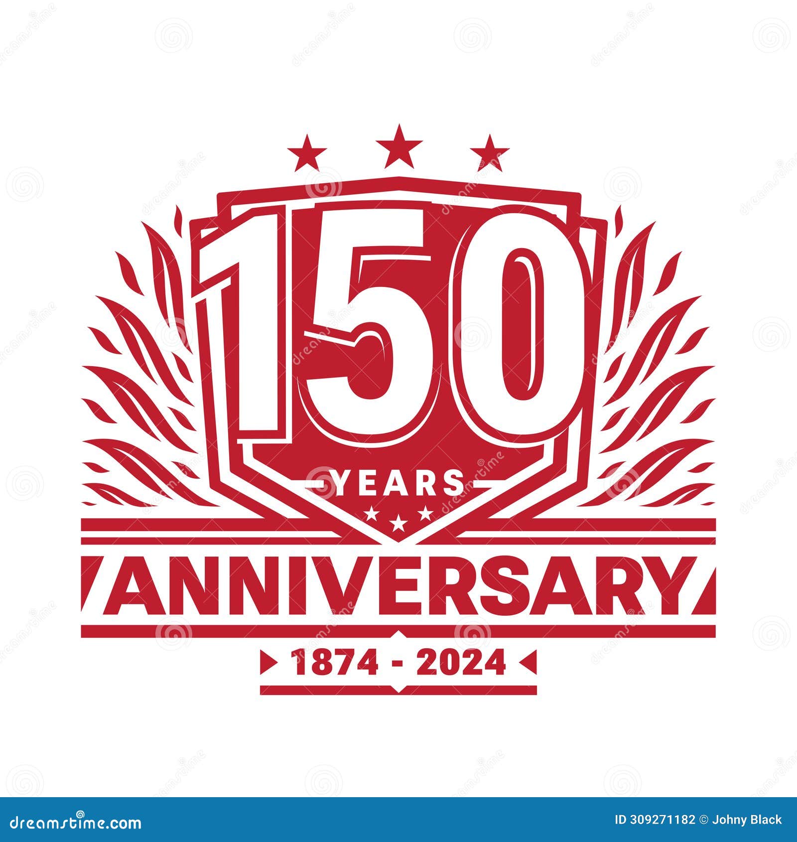 150 Years Anniversary Celebration Shield Design Template. 150th ...