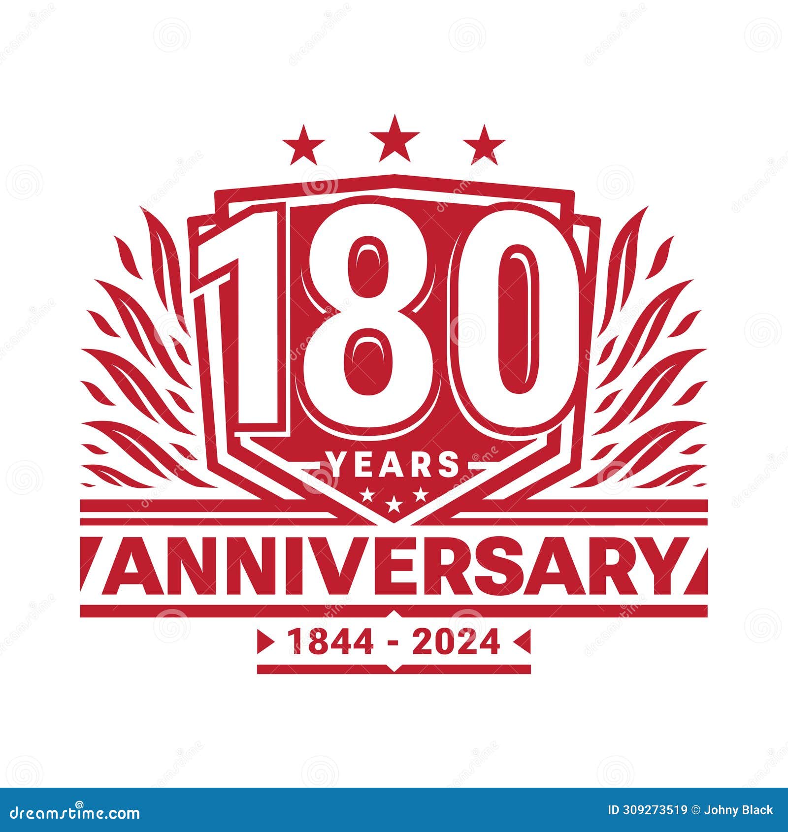 180 Years Anniversary Celebration Shield Design Template. 180th ...