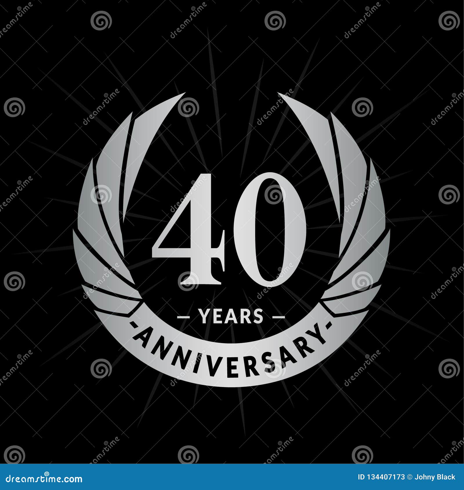 40 Years Anniversary Design Template. Elegant Anniversary Logo Design ...