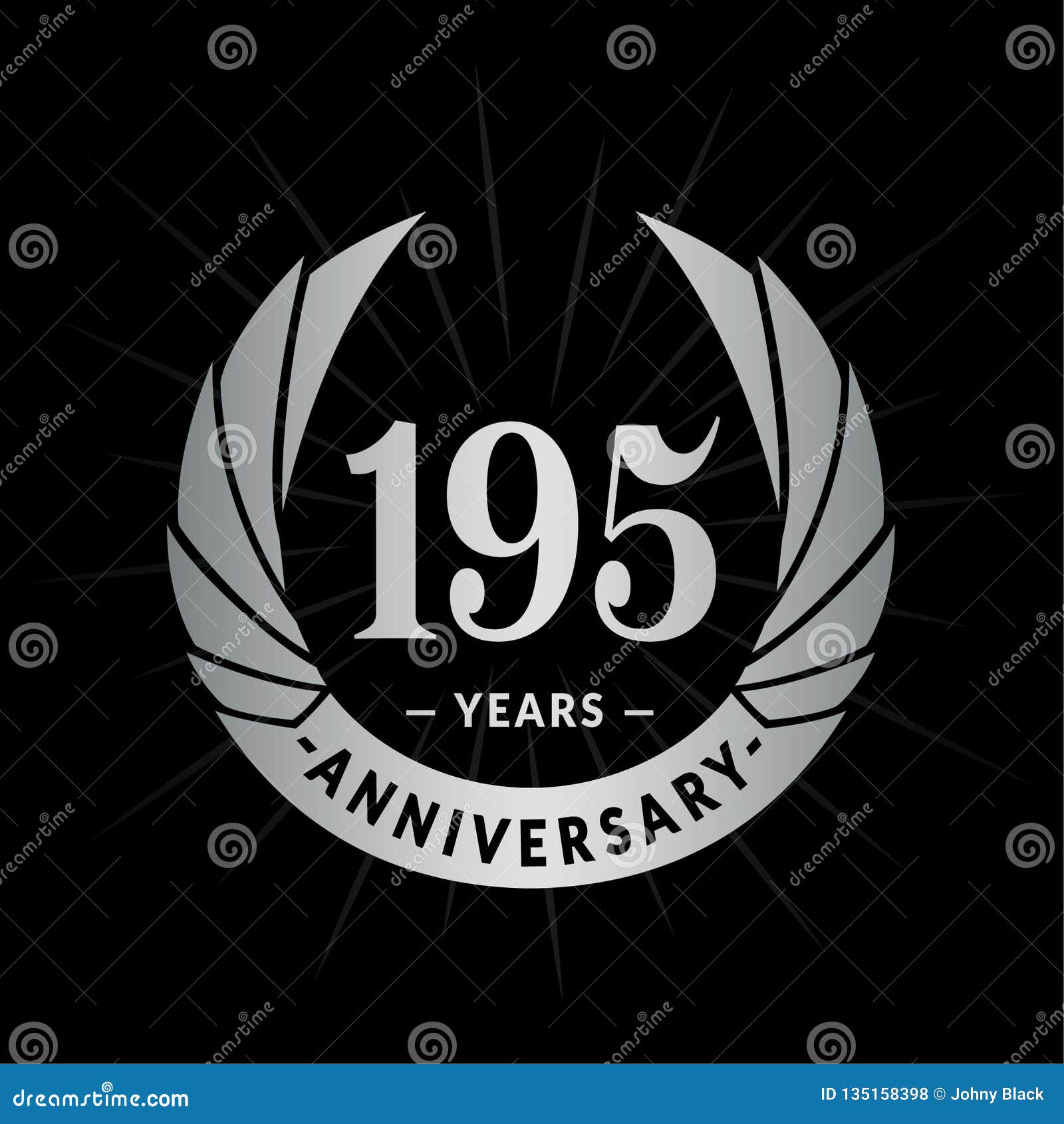 195 Years Anniversary Design Template. Elegant Anniversary Logo Design ...