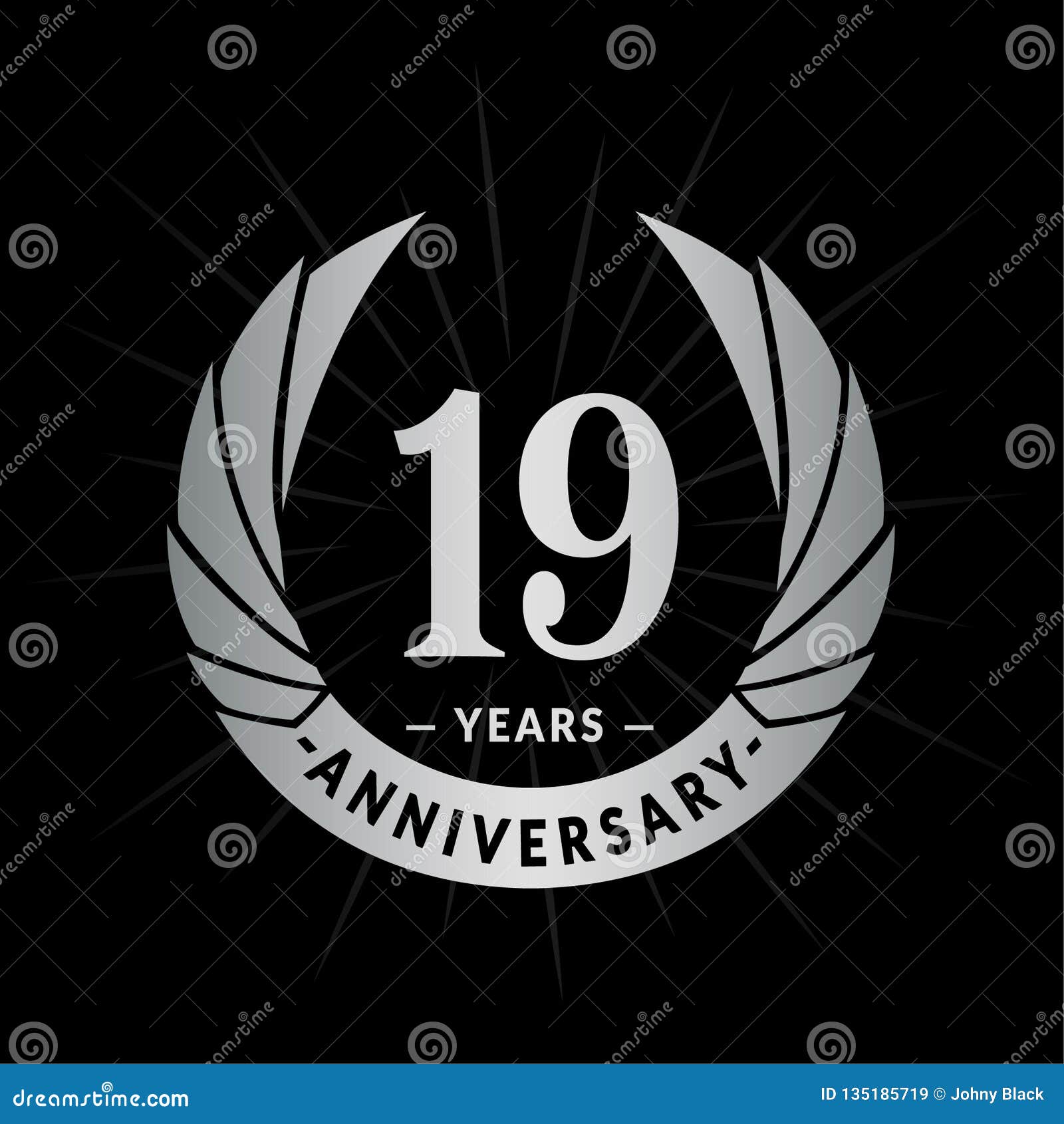 19 Years Anniversary Design Template. Elegant Anniversary Logo Design ...