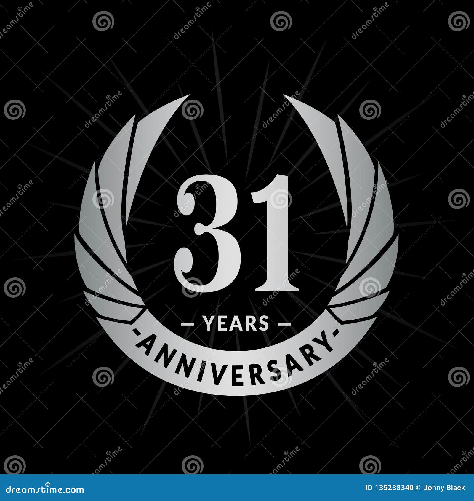 31 Years Anniversary Design Template. Elegant Anniversary Logo Design ...