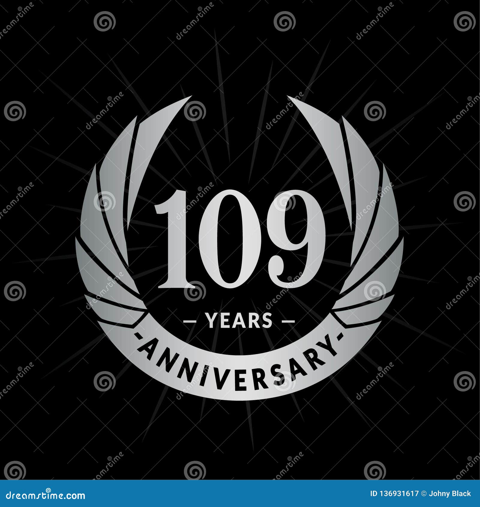 109 Years Anniversary Design Template. Elegant Anniversary Logo Design ...