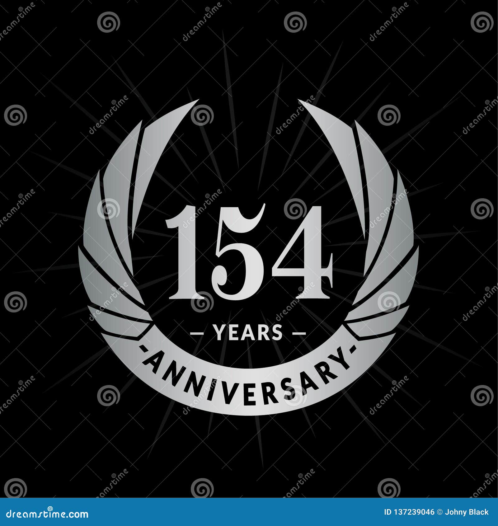 154 Years Anniversary Design Template. Elegant Anniversary Logo Design ...