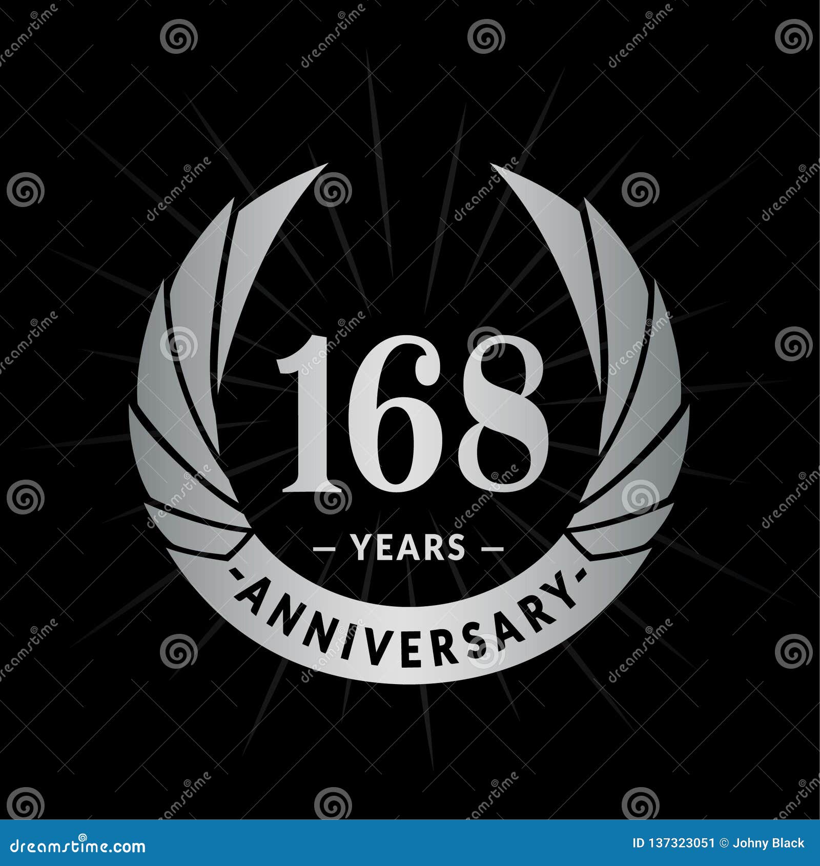 168 Years Anniversary Design Template. Elegant Anniversary Logo Design ...