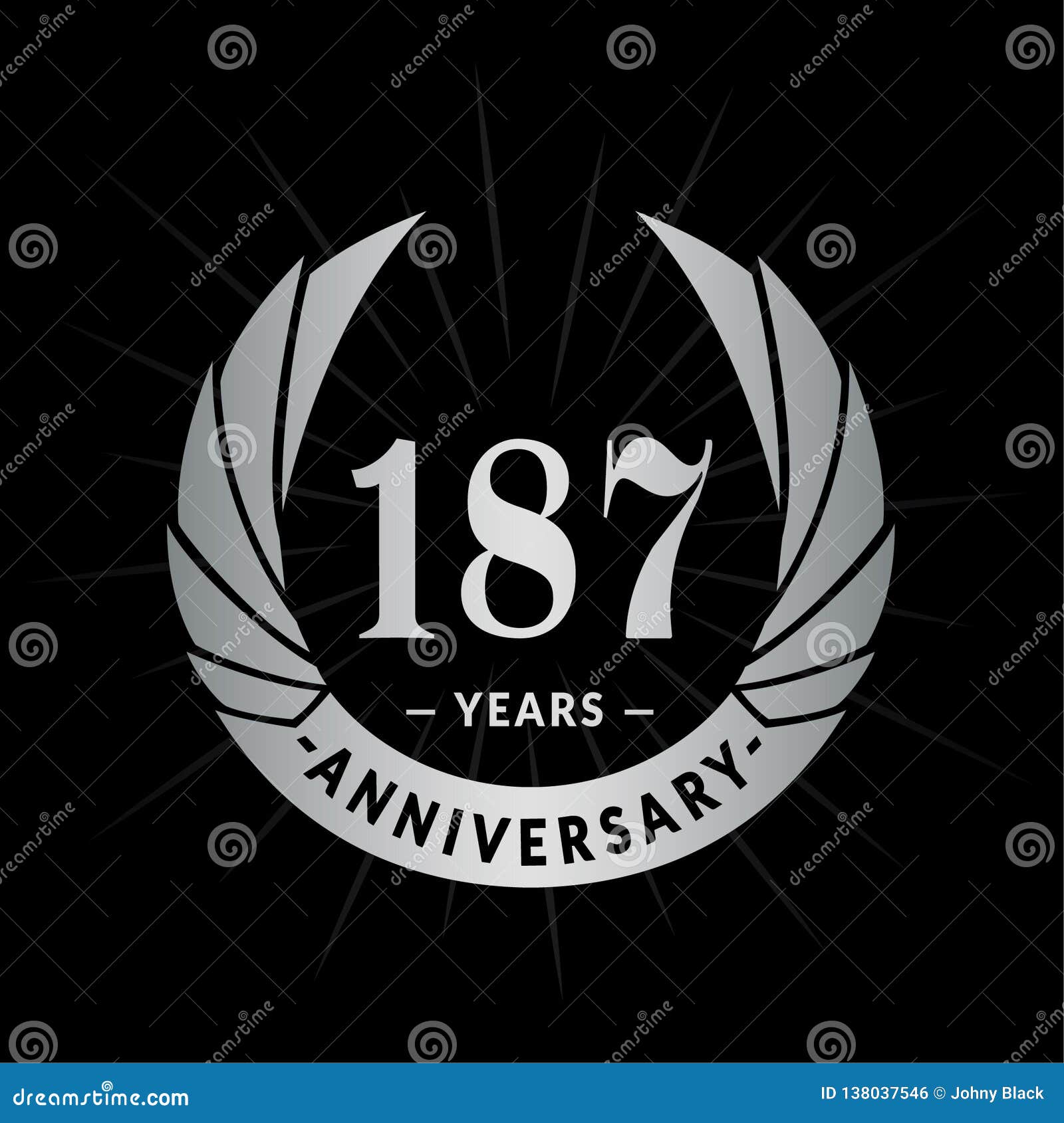 187 Years Anniversary Design Template. Elegant Anniversary Logo Design ...