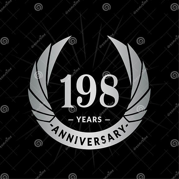 198 Years Anniversary Design Template. Elegant Anniversary Logo Design ...
