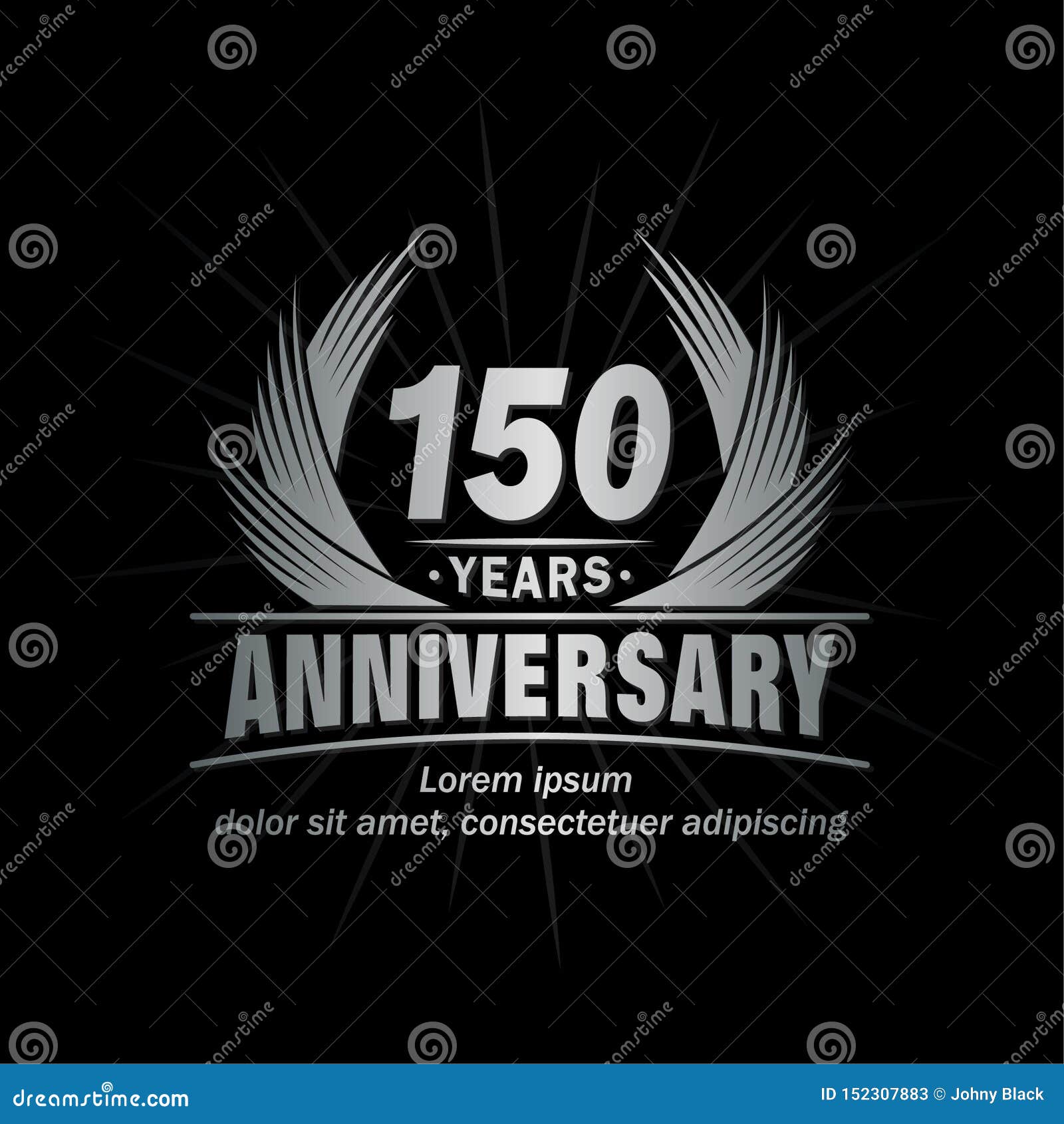 150 Years Anniversary. Elegant Anniversary Design. 150th Years Logo ...