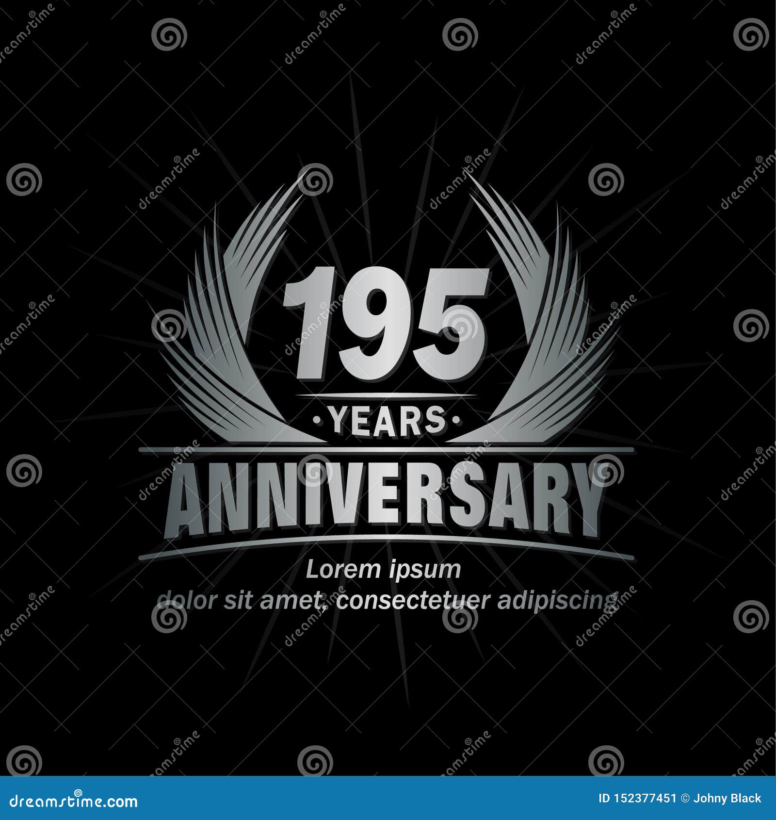 195 Years Anniversary. Elegant Anniversary Design. 195th Years Logo ...