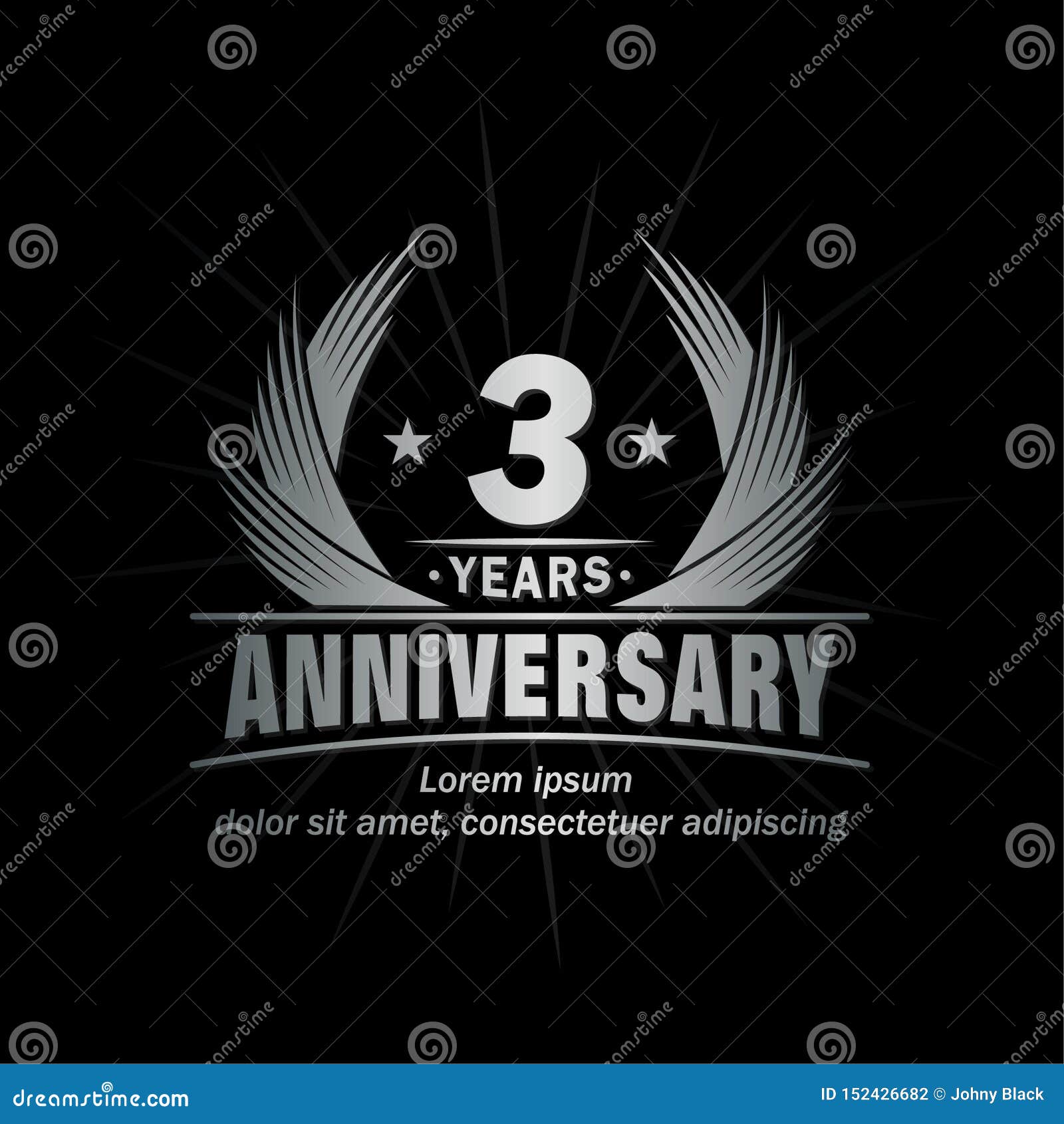 3 Years Anniversary. Elegant Anniversary Design. 3rd Years Logo. Stock ...