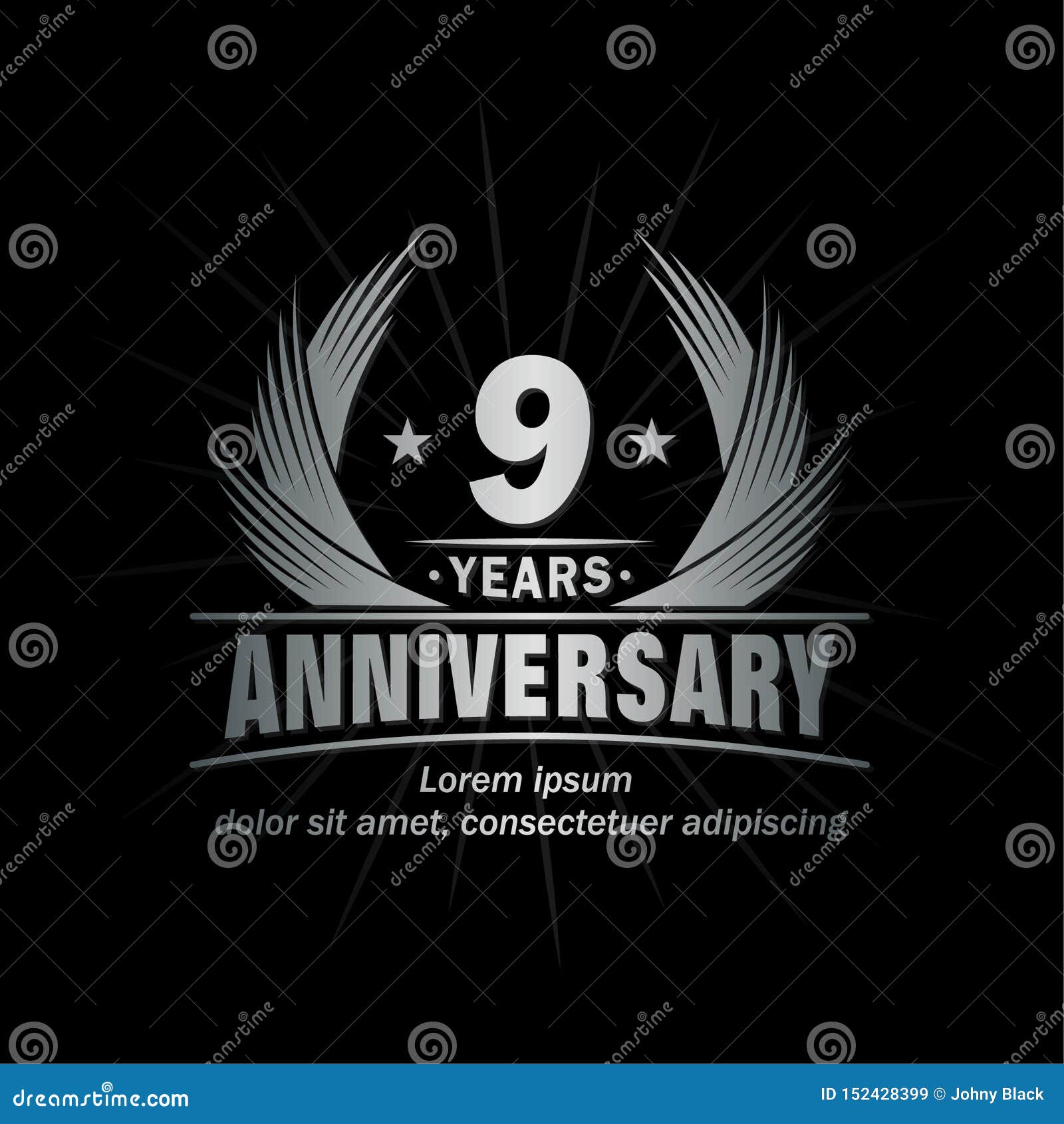 9 Years Anniversary. Elegant Anniversary Design. 9th Years Logo. Stock ...