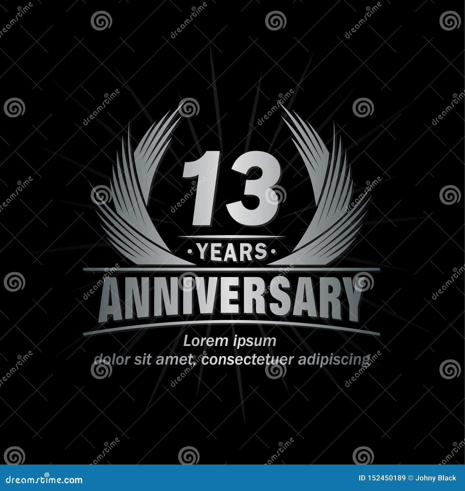 13 Years Anniversary. Elegant Anniversary Design. 13th Years Logo ...