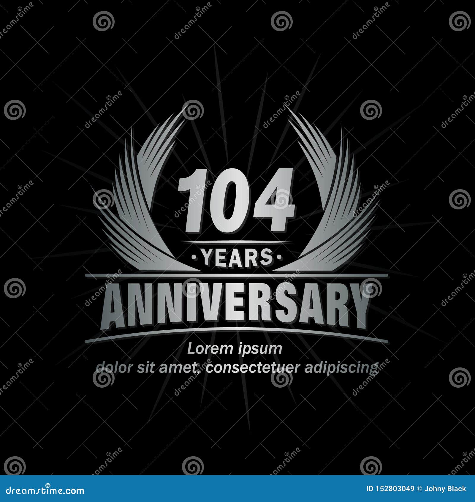104 Years Anniversary. Elegant Anniversary Design. 104th Years Logo ...
