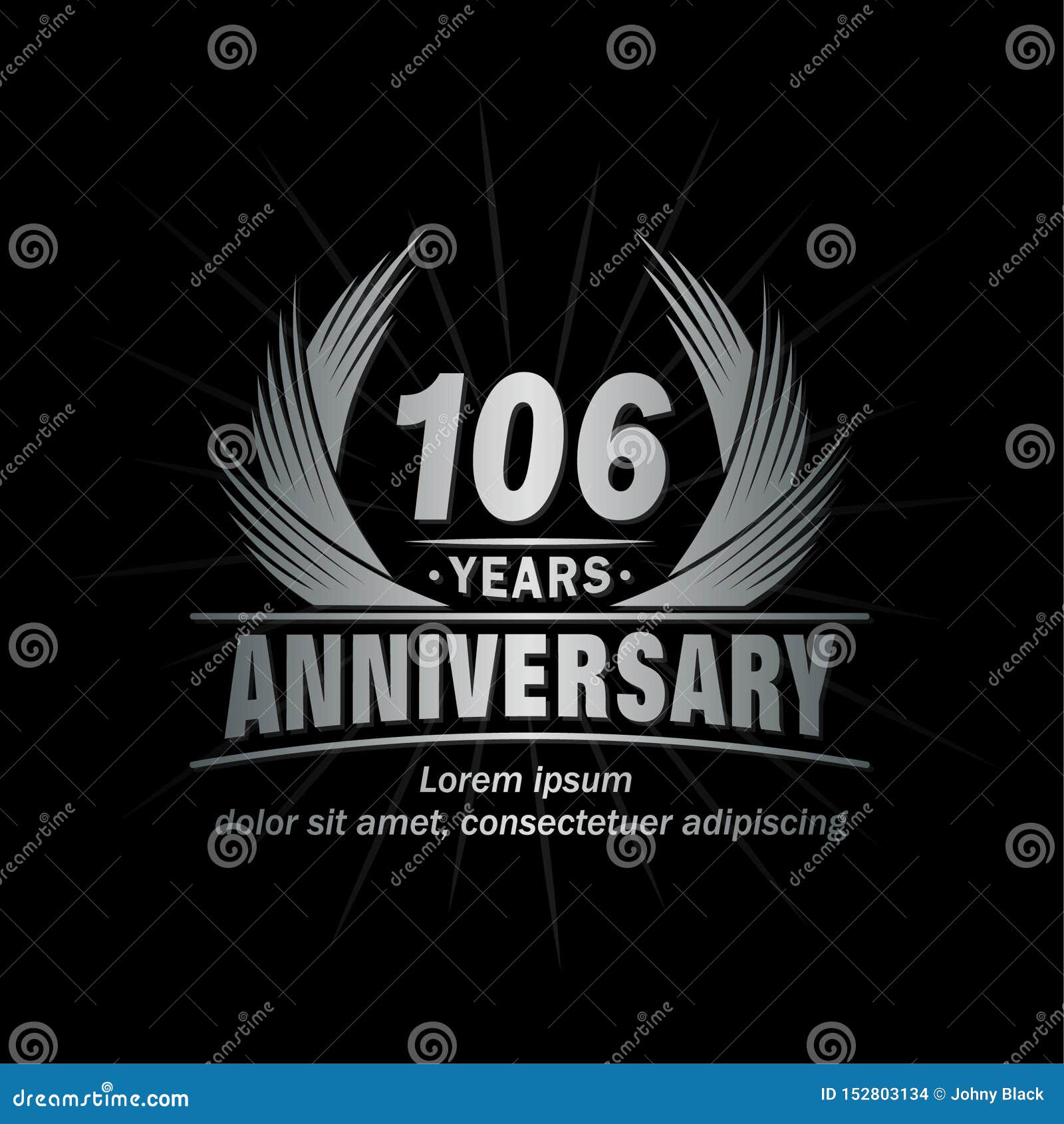 106 Years Anniversary. Elegant Anniversary Design. 106th Years Logo ...