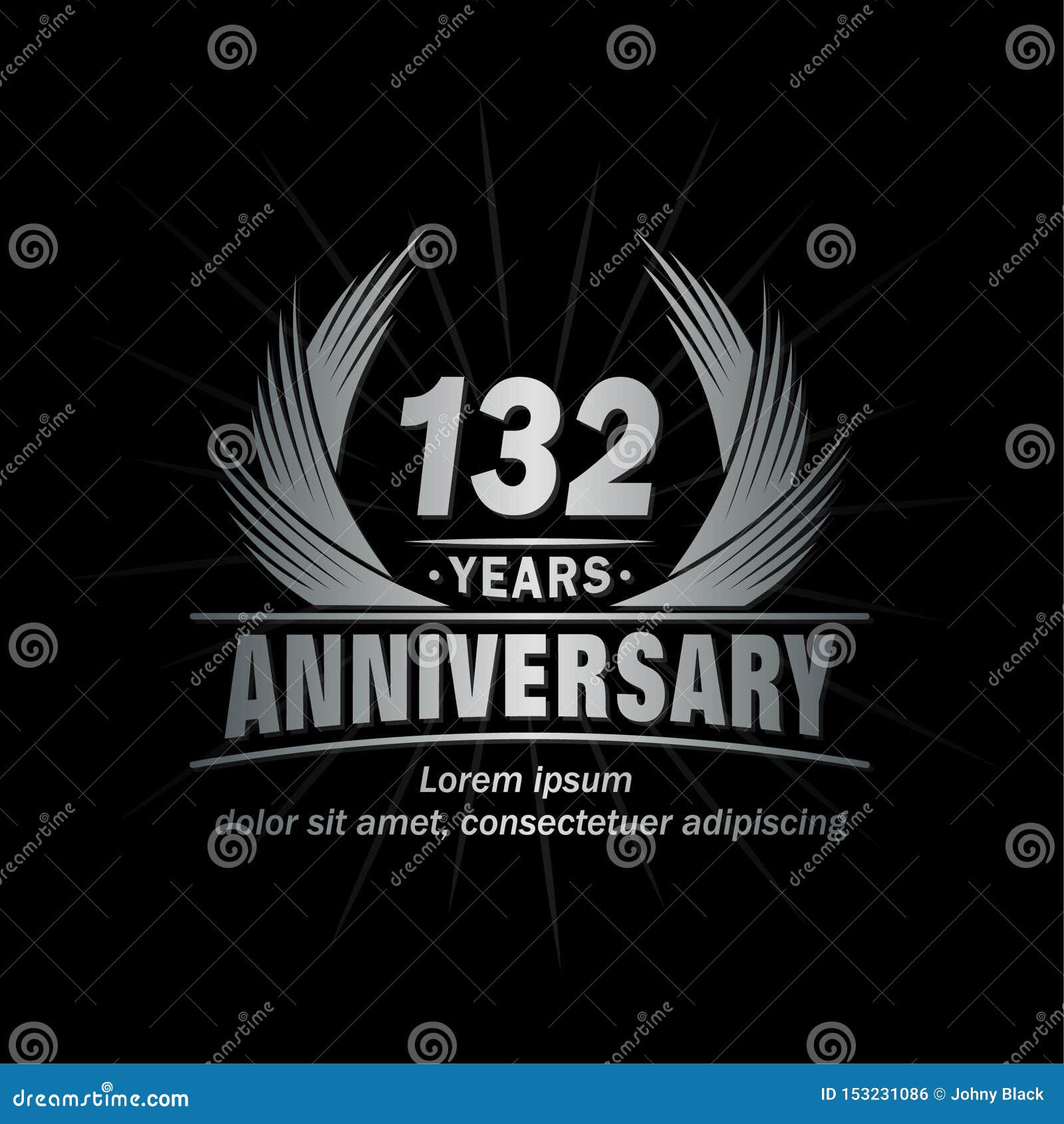 132 Years Anniversary. Elegant Anniversary Design. 132nd Years Logo ...