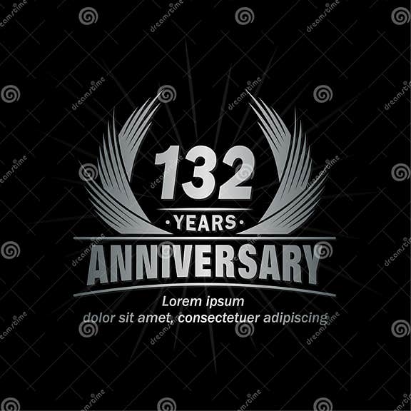 132 Years Anniversary. Elegant Anniversary Design. 132nd Years Logo ...
