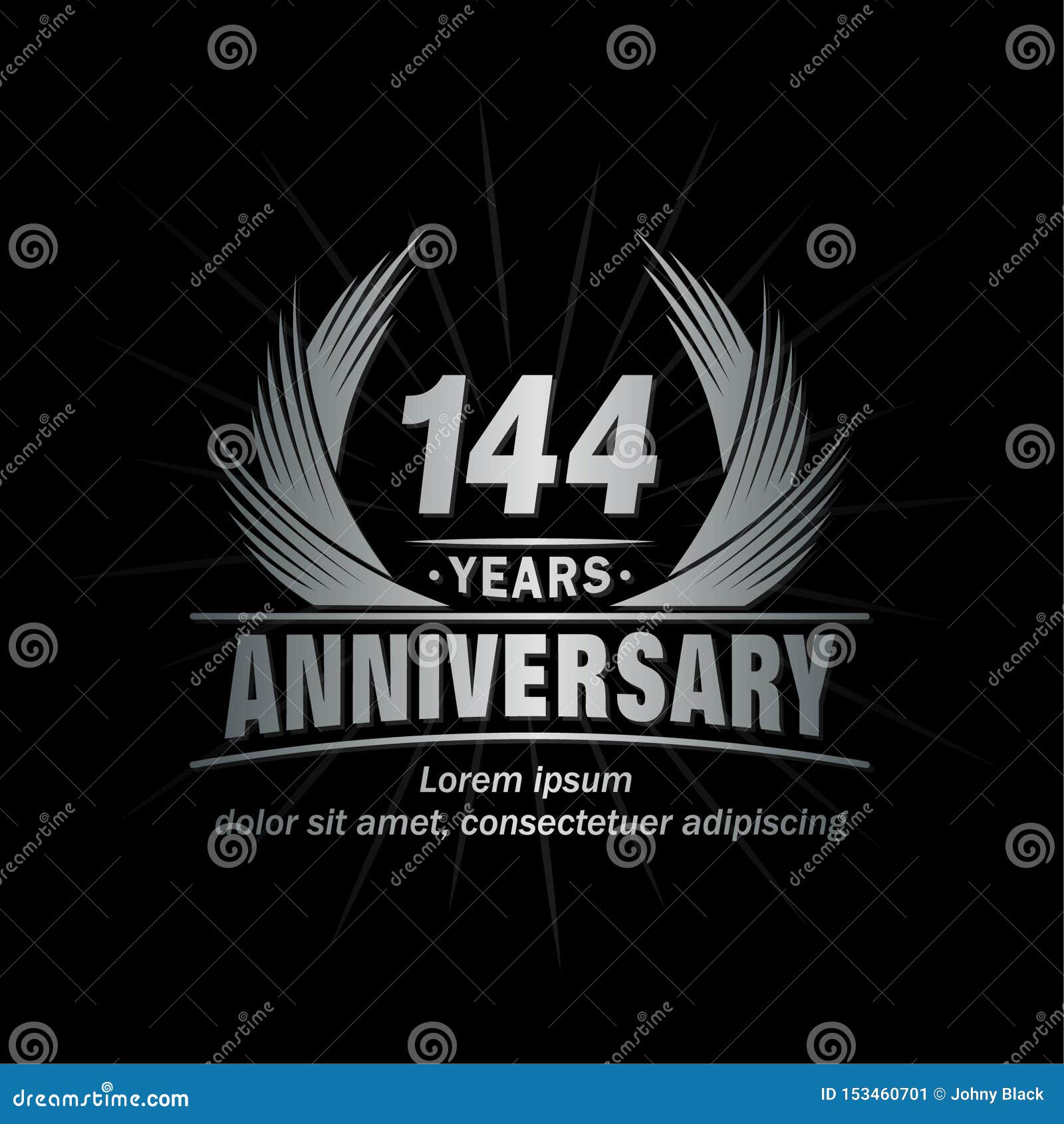 144 Years Anniversary. Elegant Anniversary Design. 144th Years Logo ...