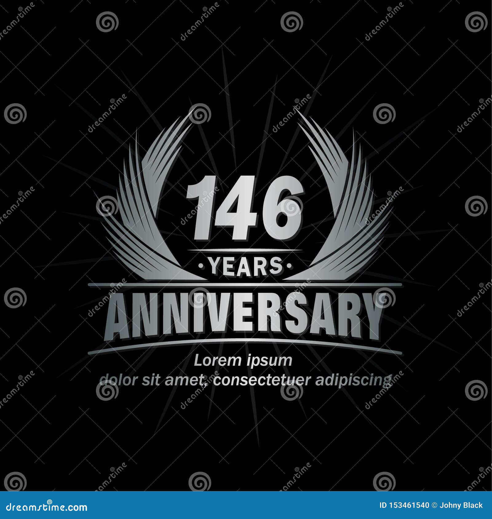 146 Years Anniversary. Elegant Anniversary Design. 146th Years Logo ...