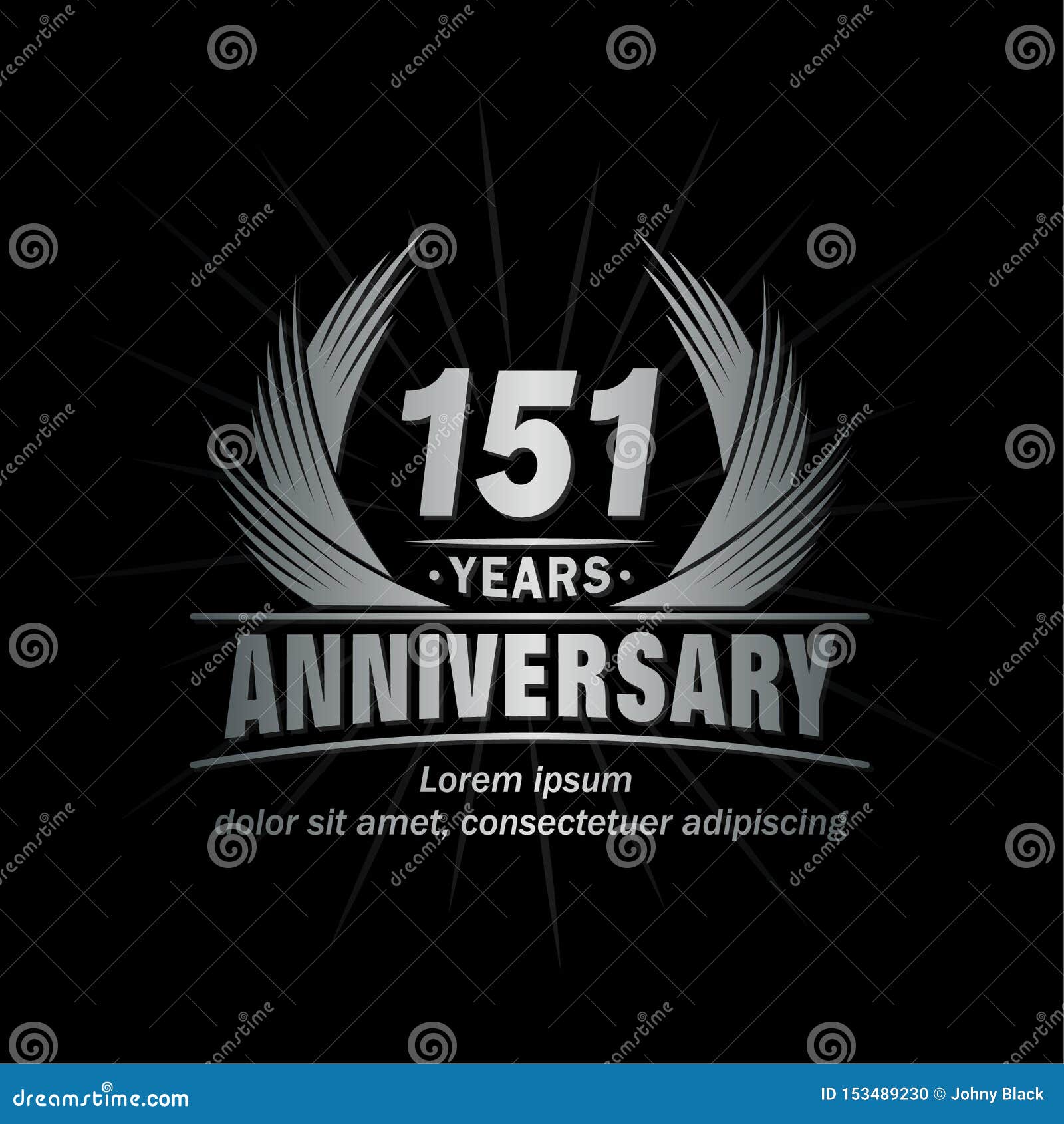 151 Years Anniversary. Elegant Anniversary Design. 151st Years Logo ...