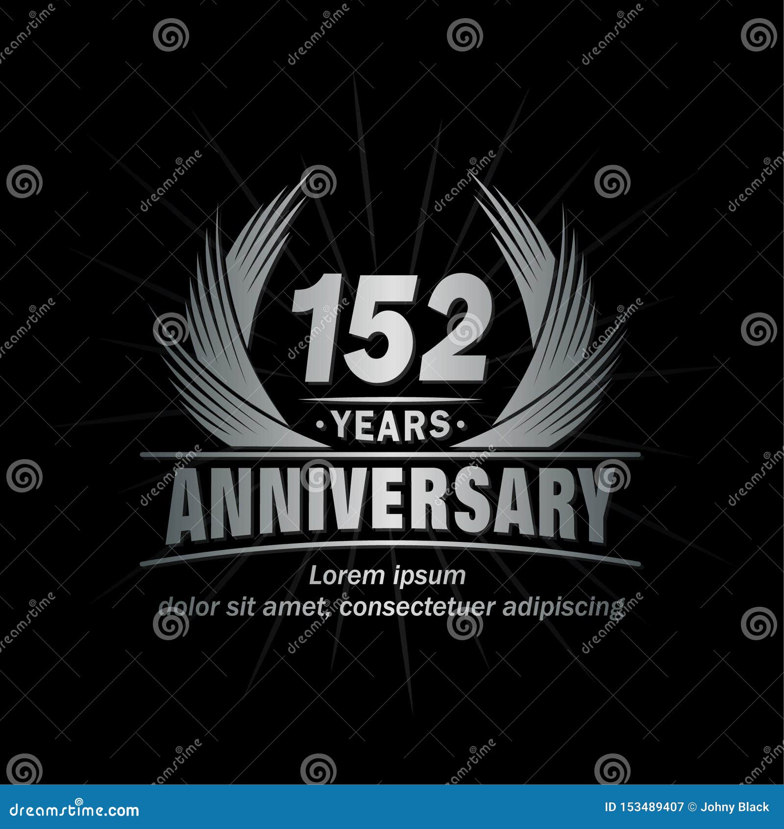 152 Years Anniversary. Elegant Anniversary Design. 152nd Years Logo ...