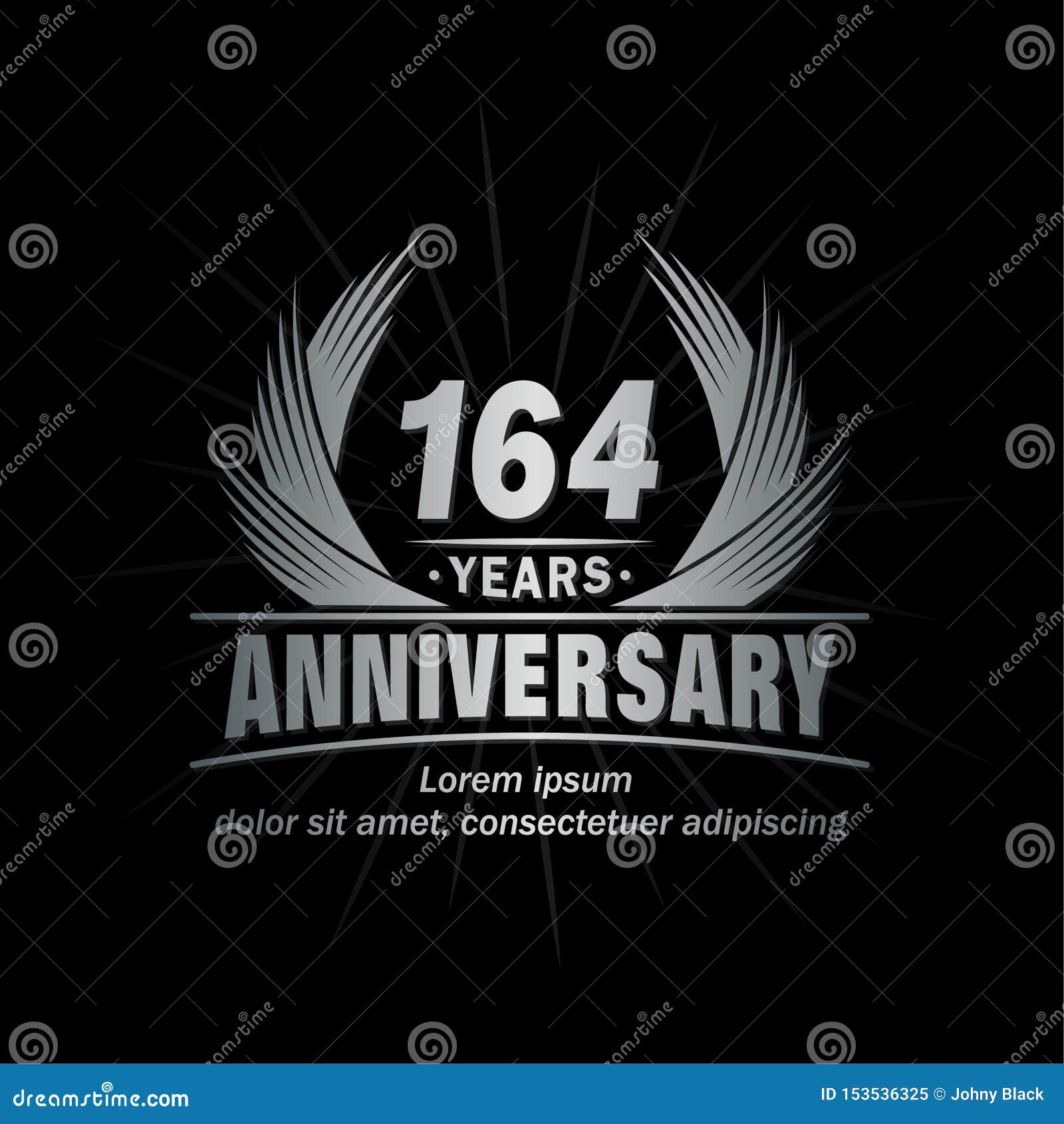 164 Years Anniversary. Elegant Anniversary Design. 164th Years Logo ...