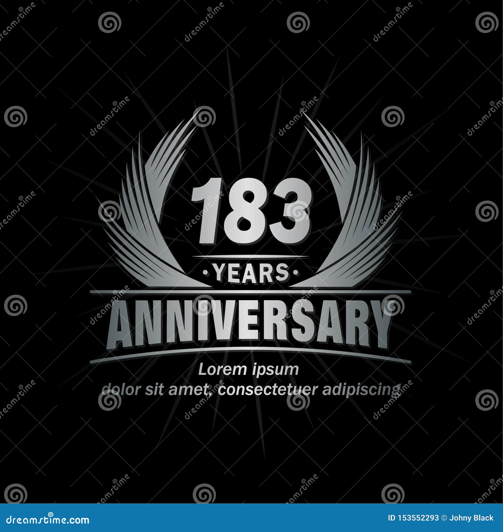 183 Years Anniversary. Elegant Anniversary Design. 183rd Years Logo ...