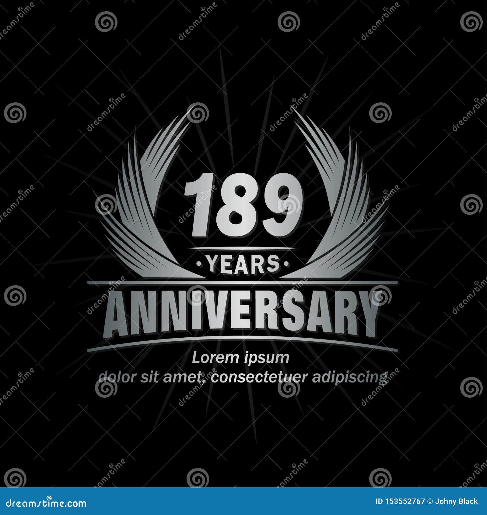 189 Years Anniversary. Elegant Anniversary Design. 189th Years Logo ...