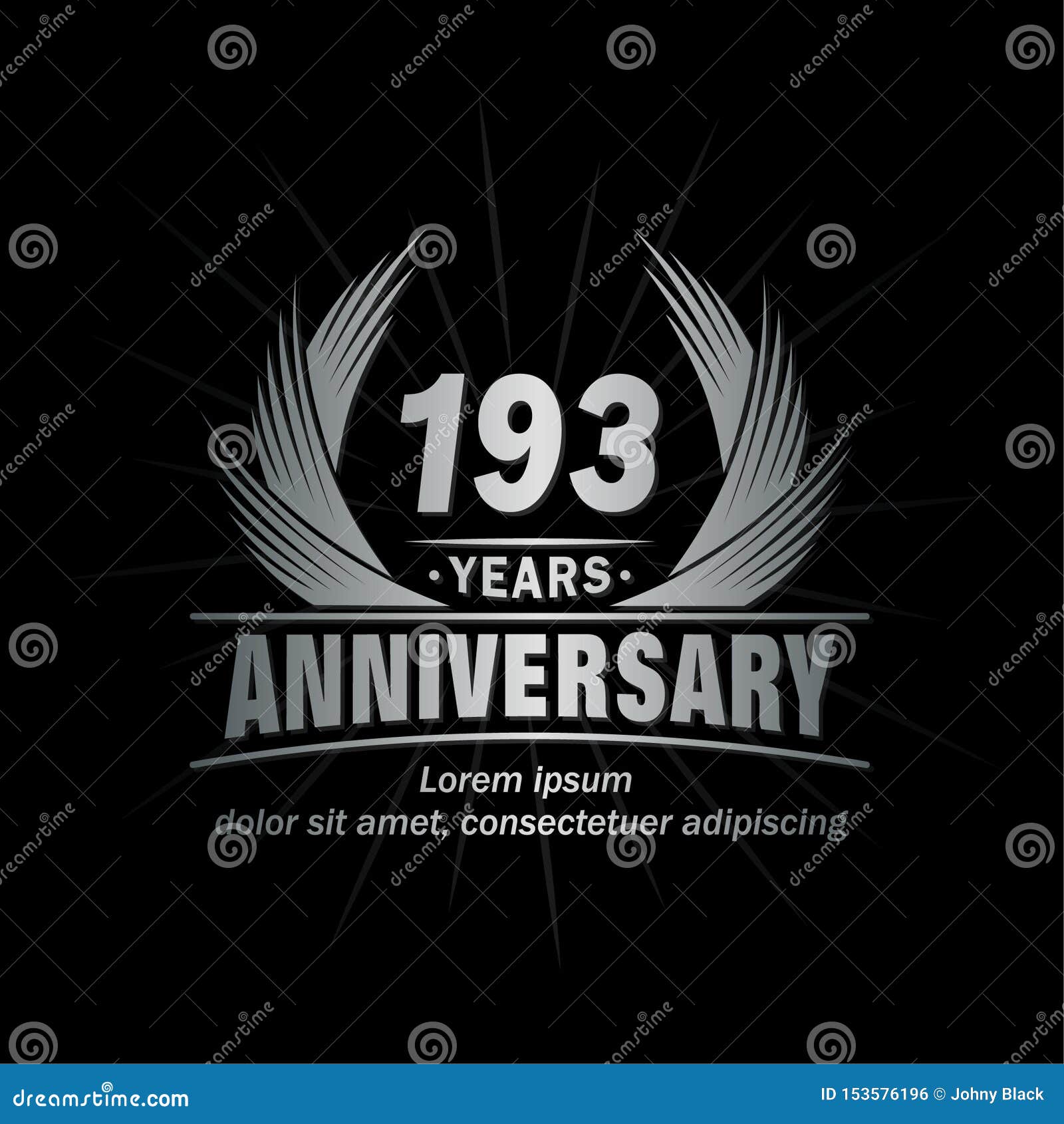 193 Years Anniversary. Elegant Anniversary Design. 193rd Years Logo ...