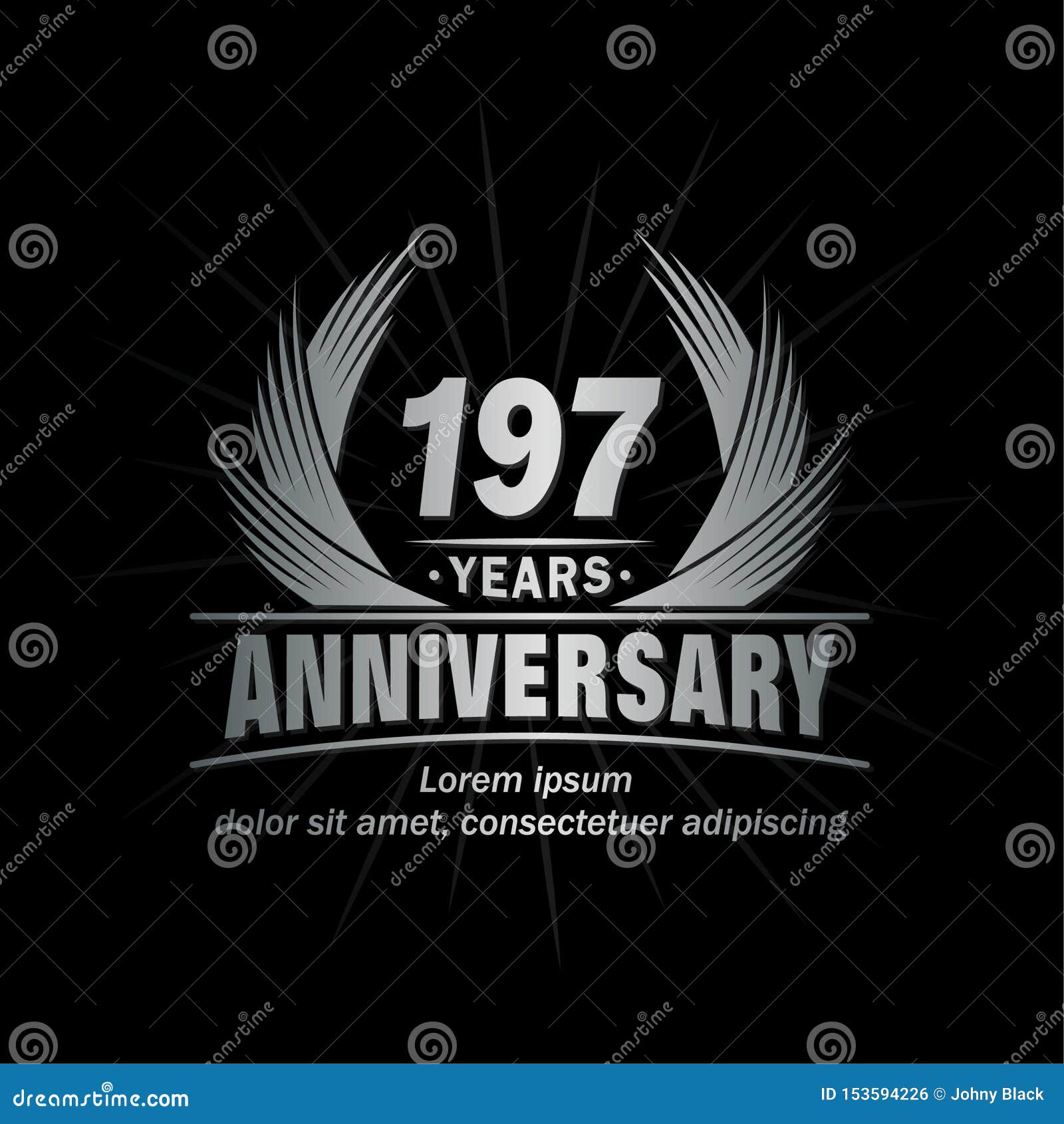 197 Years Anniversary. Elegant Anniversary Design. 197th Years Logo ...