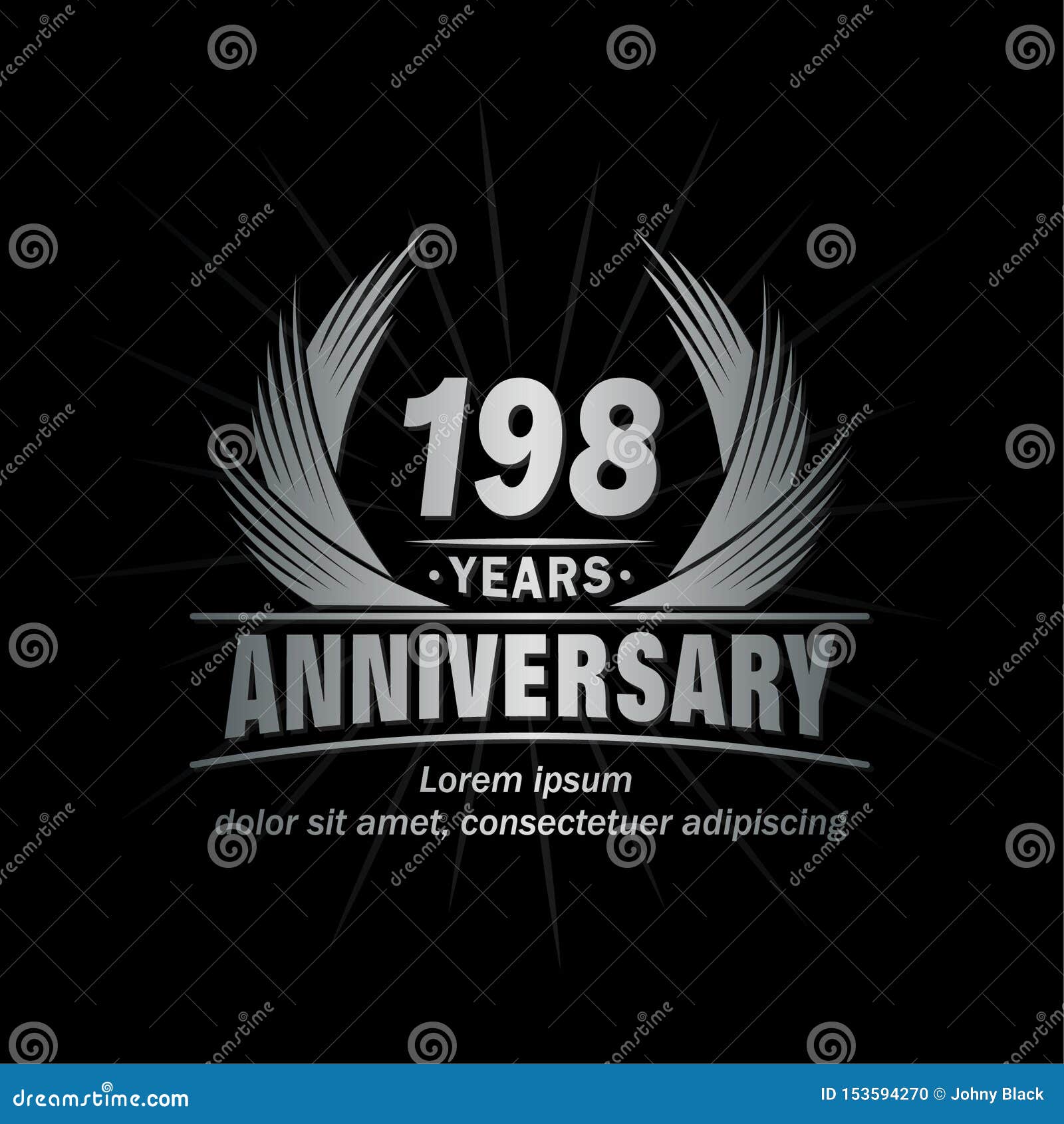 198 Years Anniversary. Elegant Anniversary Design. 198th Years Logo ...