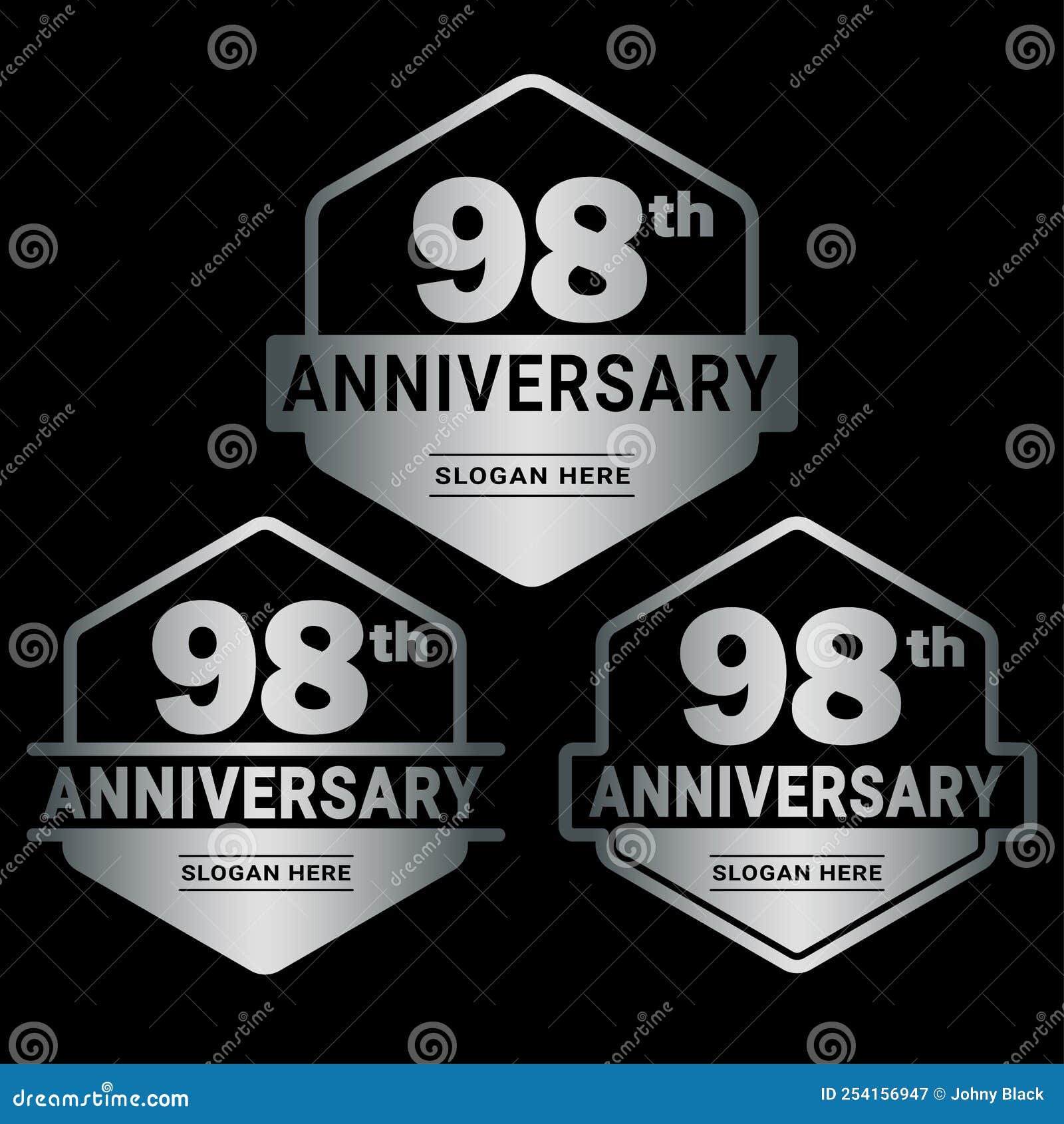 98 Years Anniversary Celebration Logotype. 98th Anniversary Logo ...