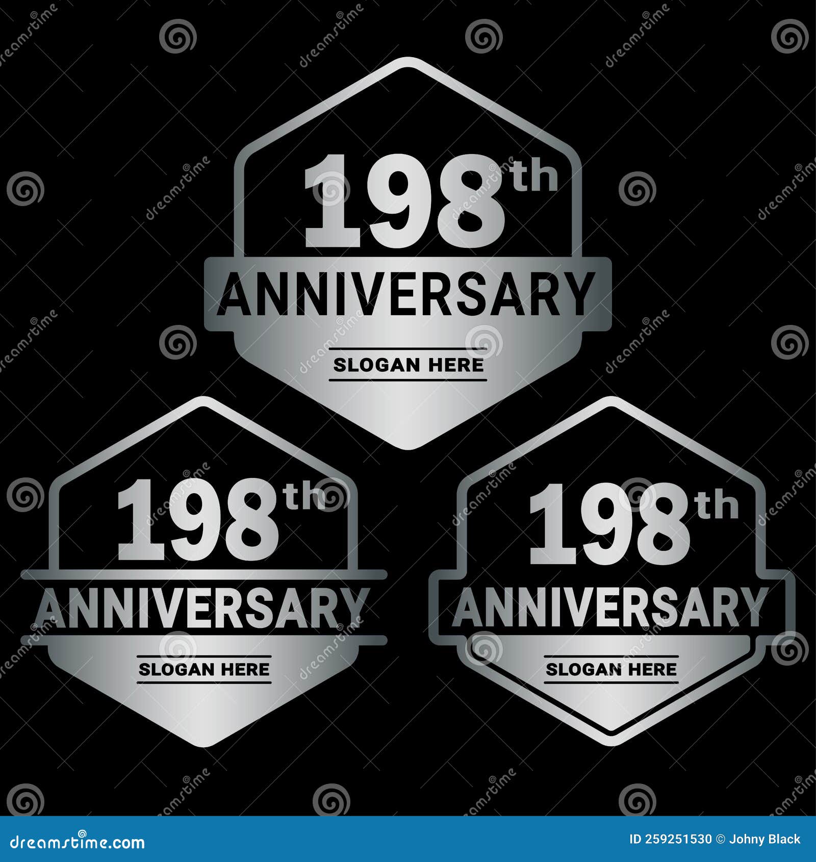 198 Years Anniversary Celebration Logotype. 198th Anniversary Logo ...