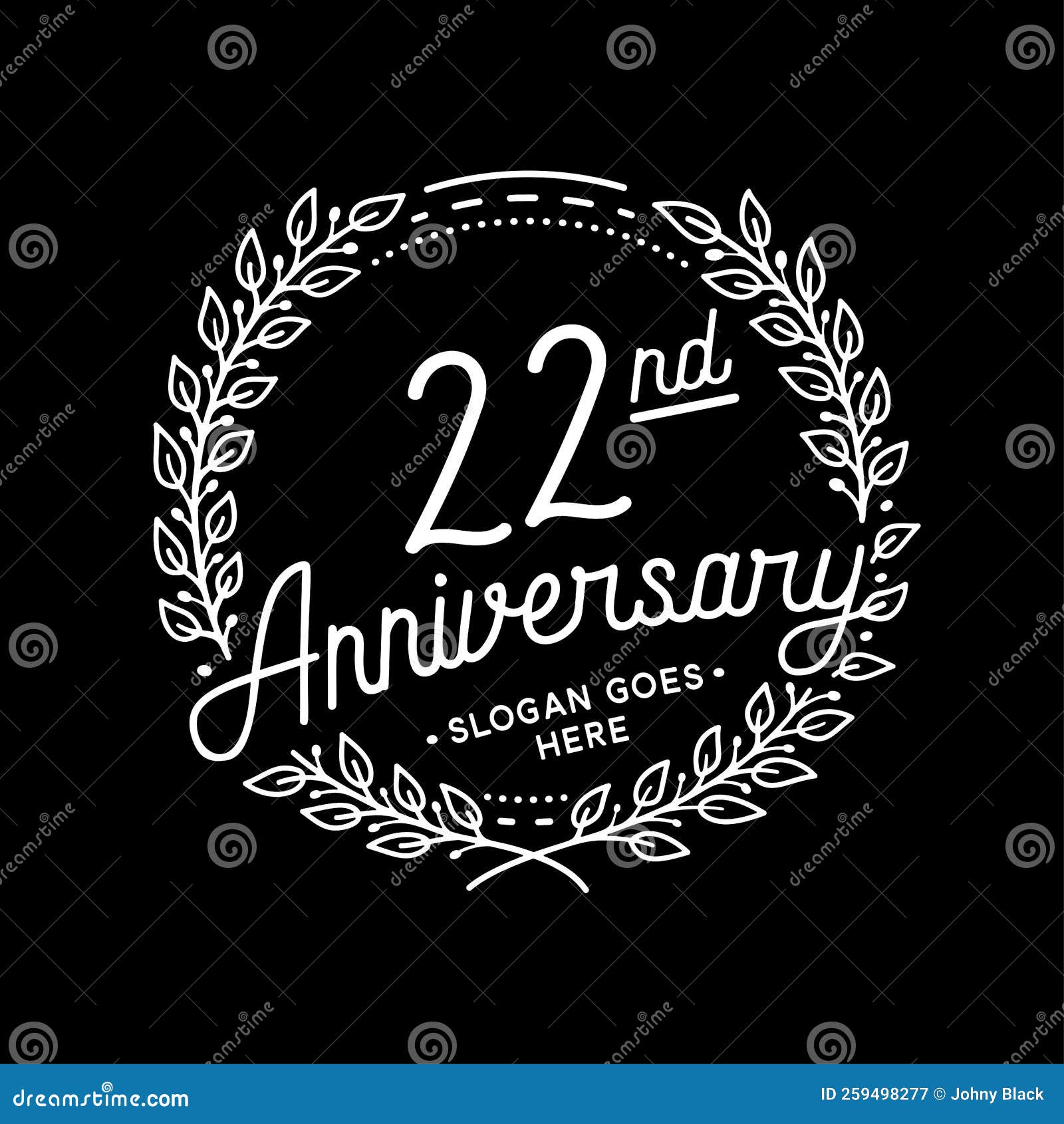 22 Years Anniversary Celebration with Laurel Wreath. 22nd Anniversary ...