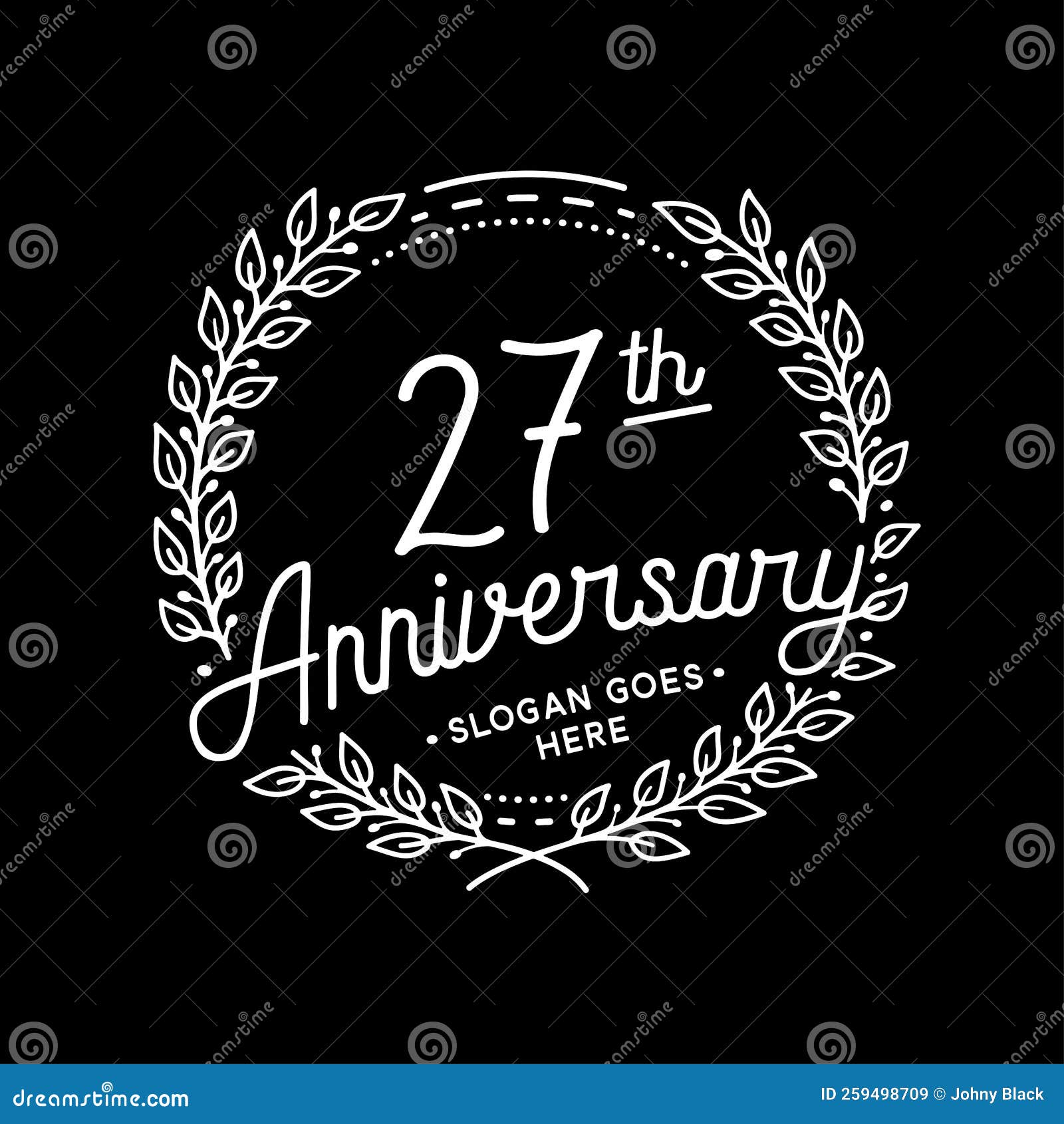 27 Years Anniversary Celebration with Laurel Wreath. 27th Anniversary ...