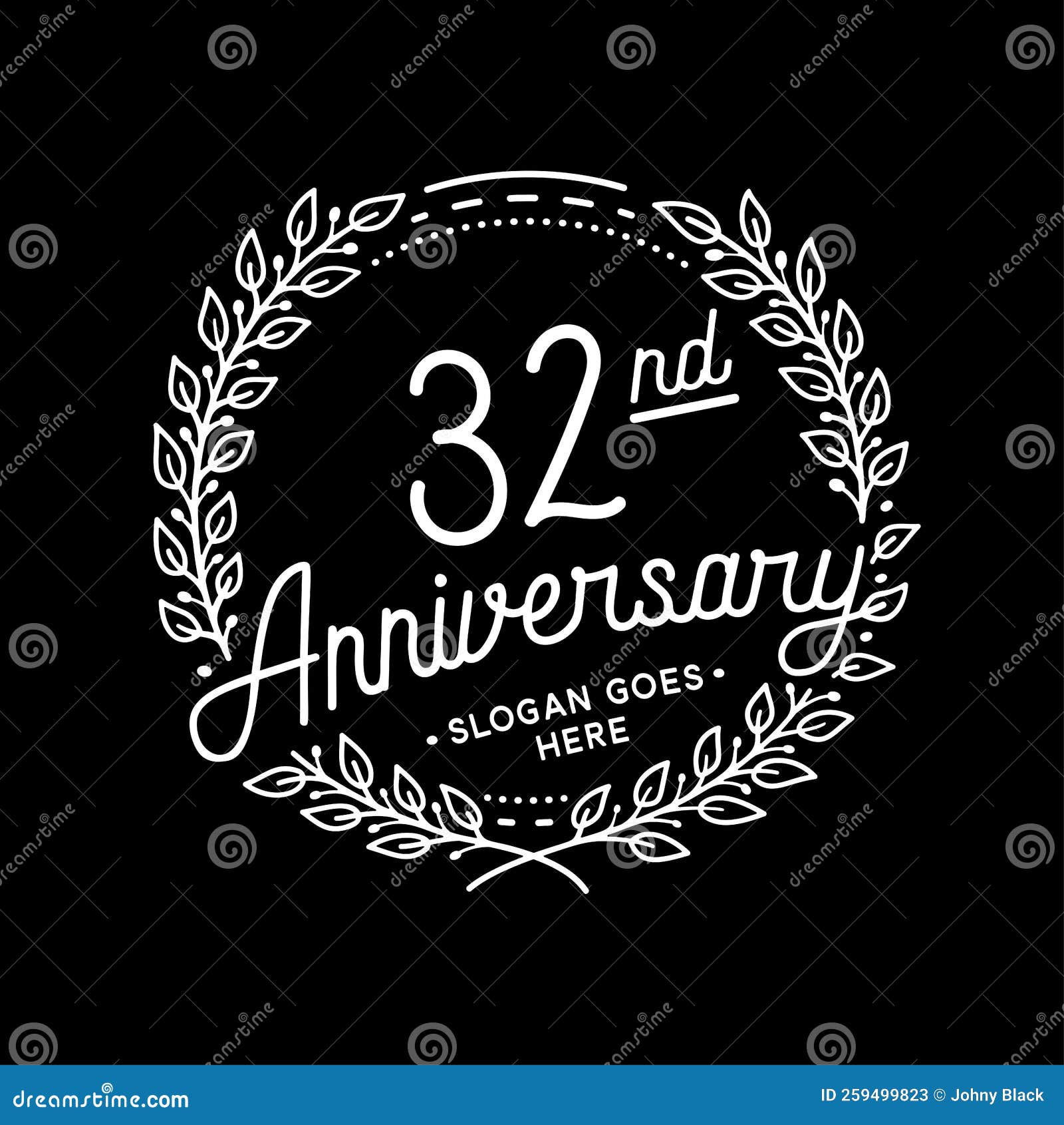 32 Years Anniversary Celebration With Laurel Wreath. 32nd Anniversary ...