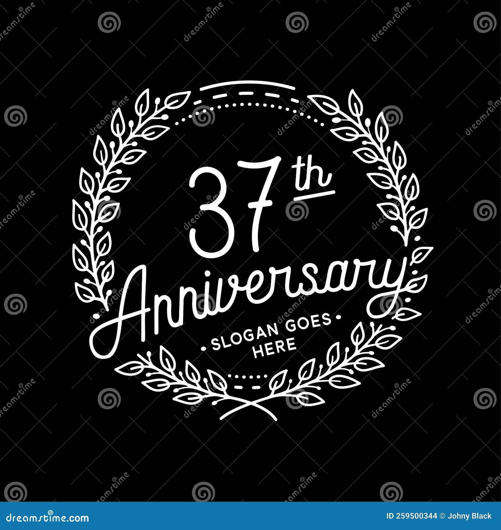 37 Years Anniversary Celebration with Laurel Wreath. 37th Anniversary ...