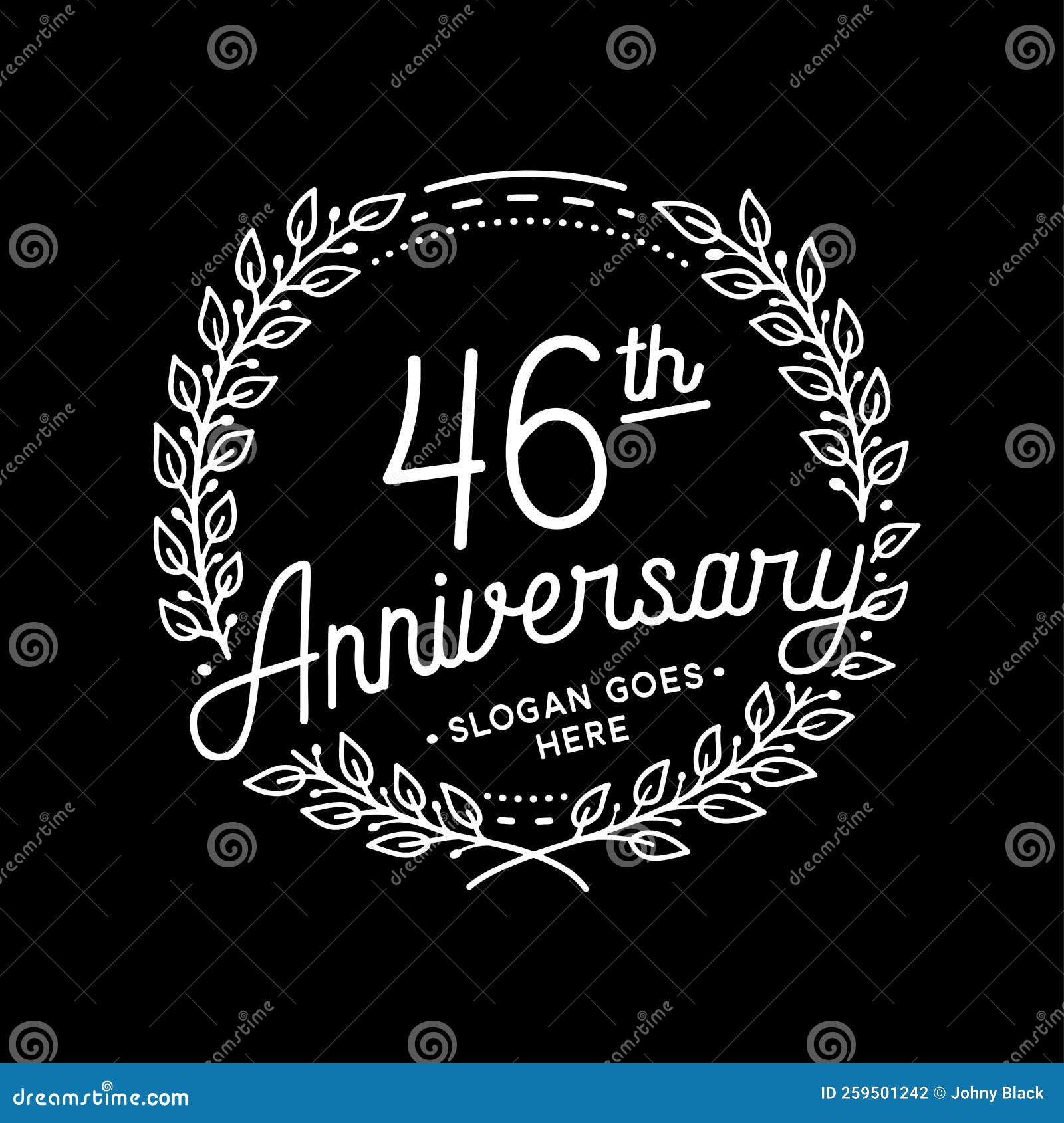 46 Years Anniversary Celebration with Laurel Wreath. 46th Anniversary ...