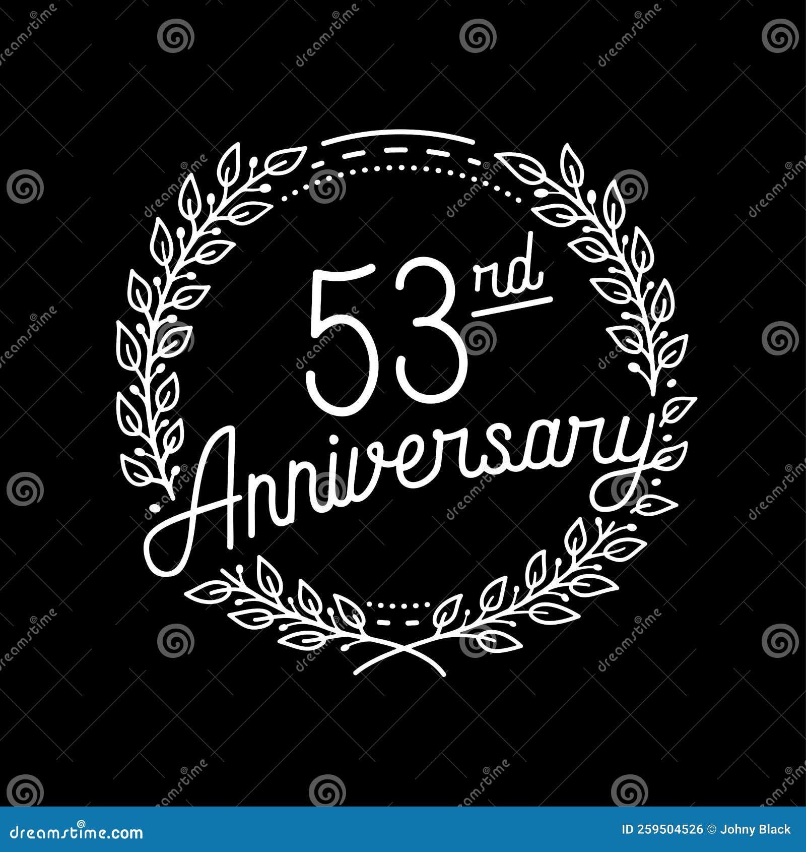 53 Years Anniversary Celebration with Laurel Wreath. 53rd Anniversary ...