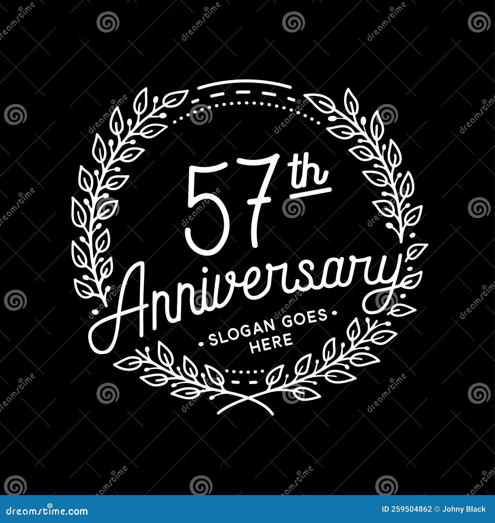 57 Years Anniversary Celebration with Laurel Wreath. 57th Anniversary ...