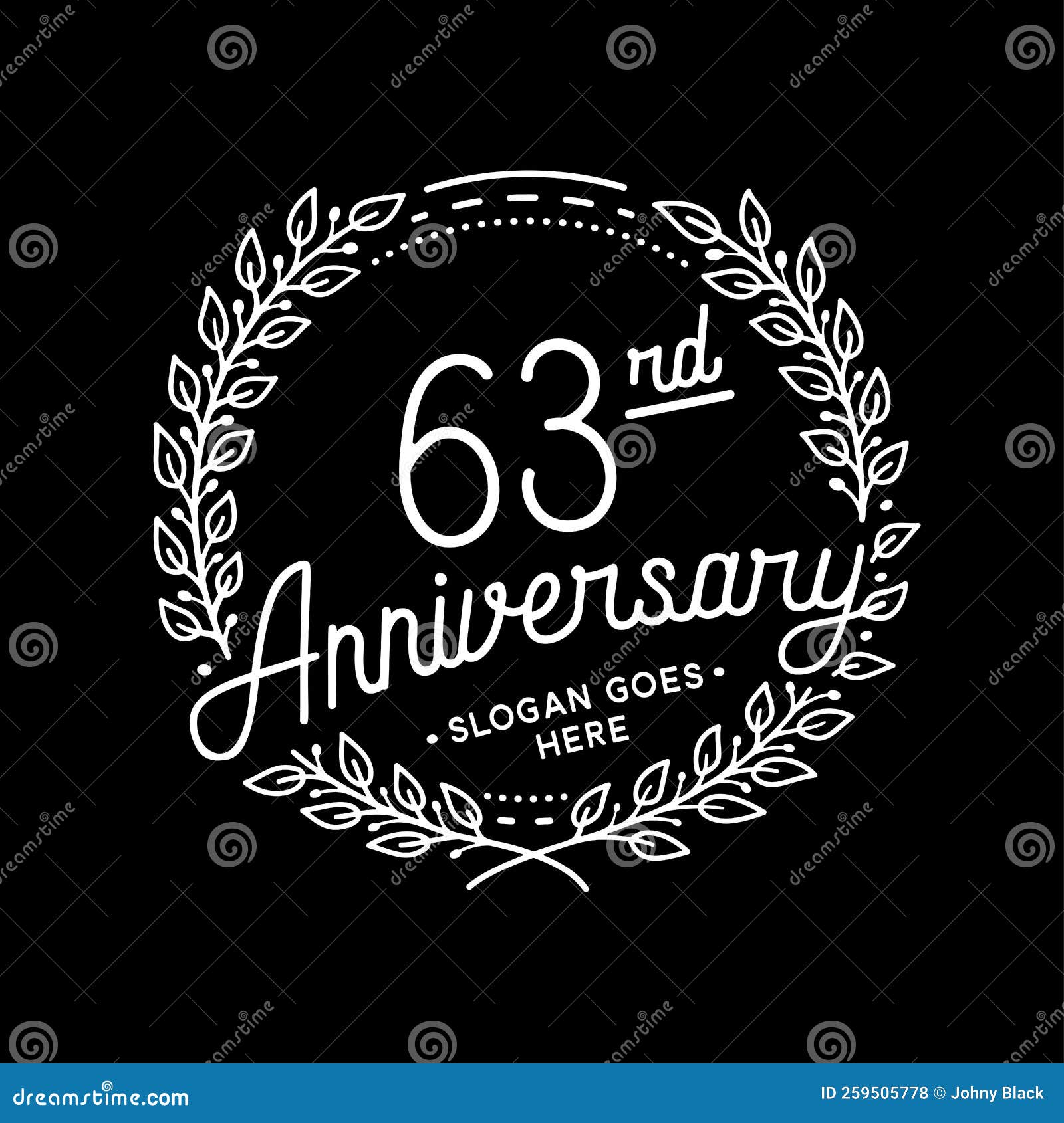 63 Years Anniversary Celebration with Laurel Wreath. 63rd Anniversary ...