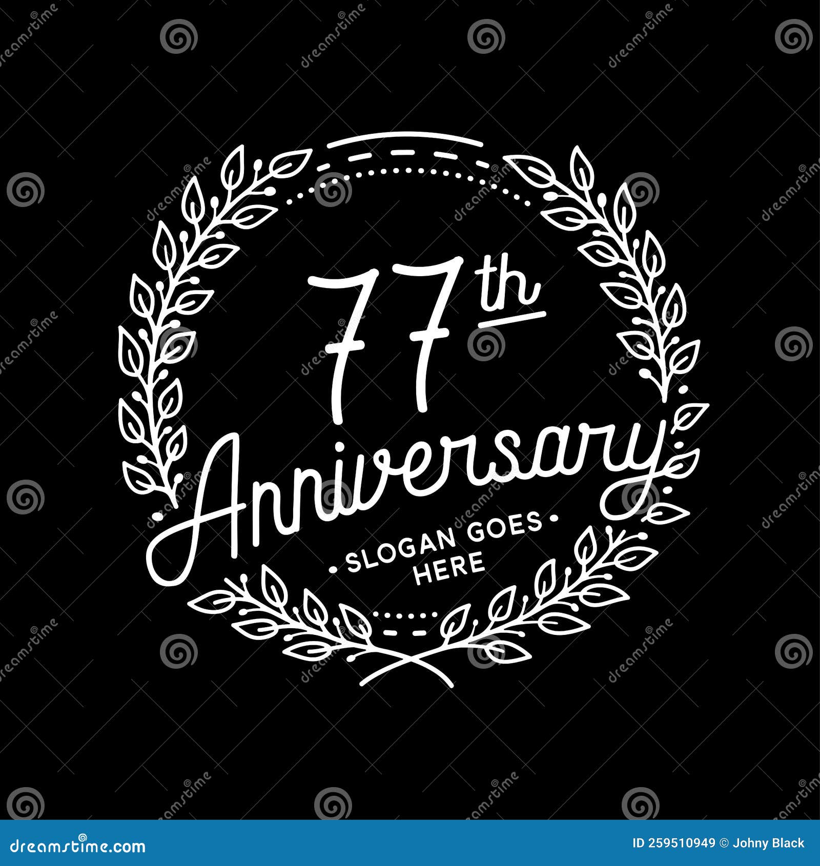 77 Years Anniversary Celebration with Laurel Wreath. 77th Anniversary ...