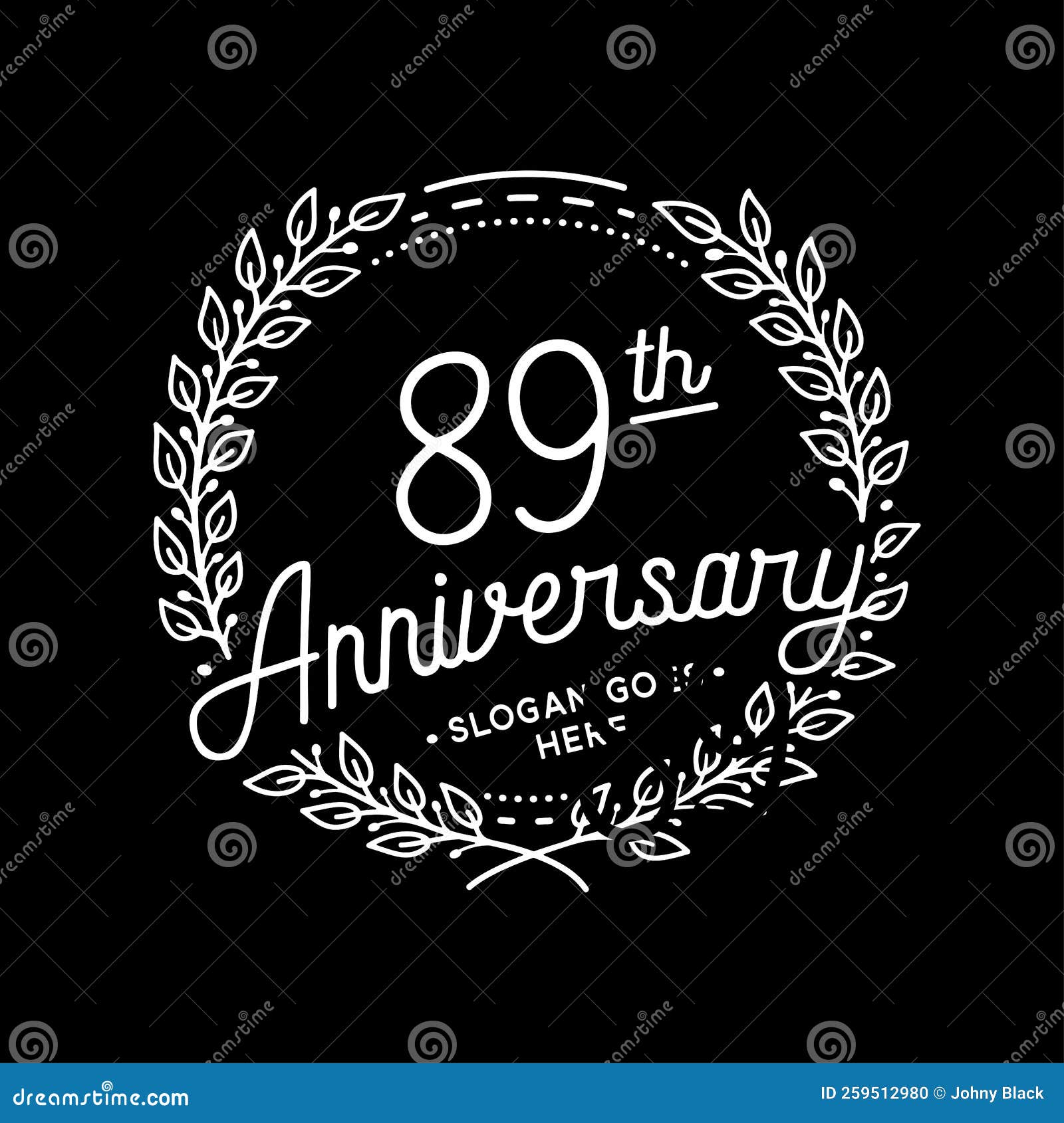 89 Years Anniversary Celebration with Laurel Wreath. 89th Anniversary ...