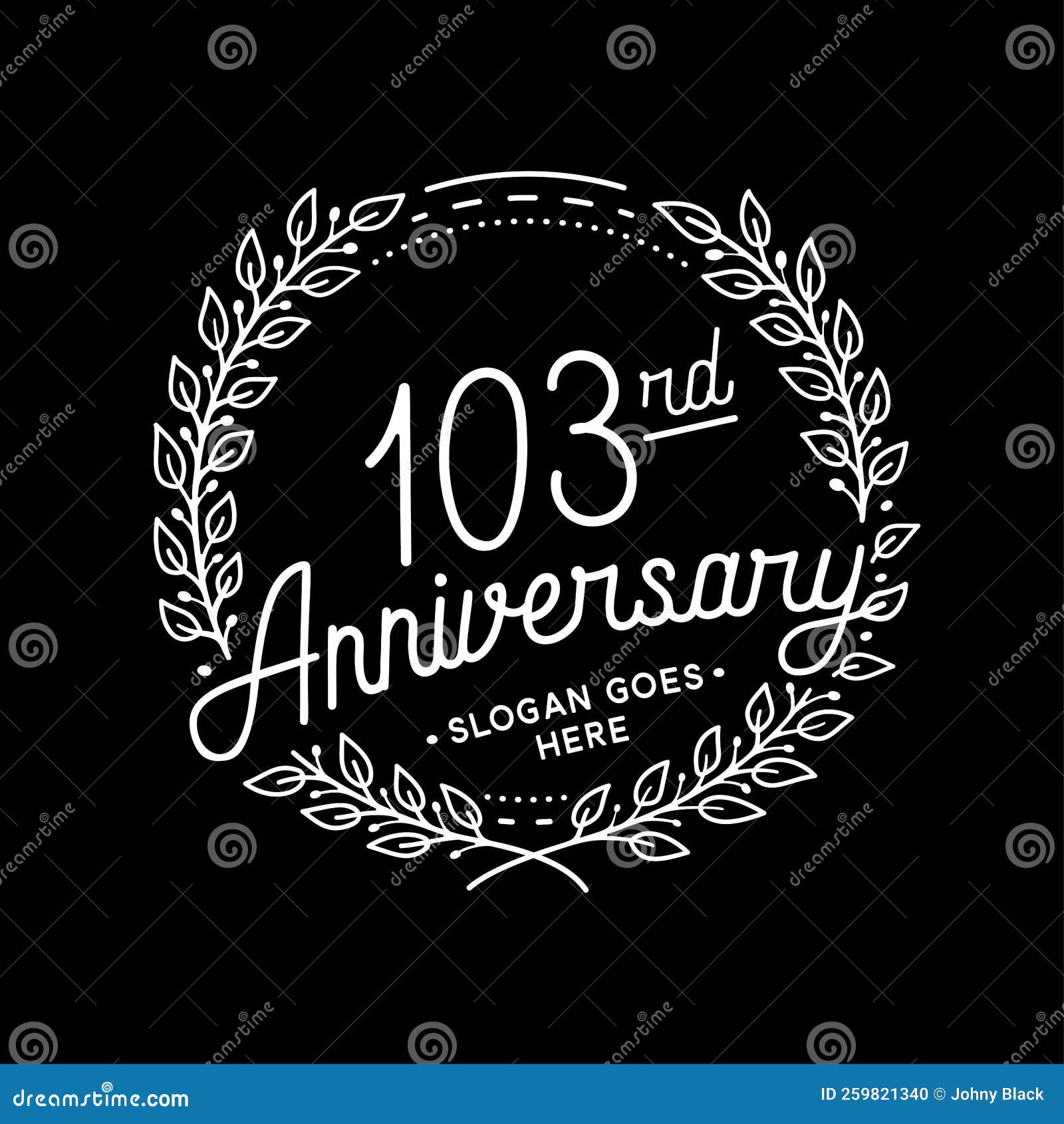 103 Years Anniversary Celebration With Laurel Wreath. 103rd Anniversary ...
