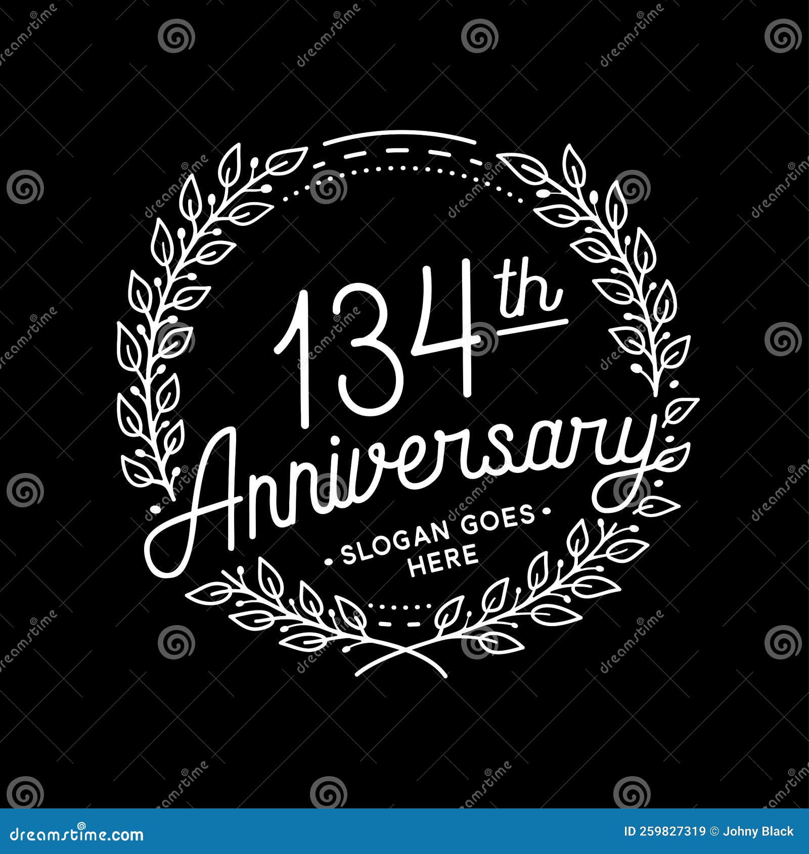 134 Years Anniversary Celebration with Laurel Wreath. 134th Anniversary ...