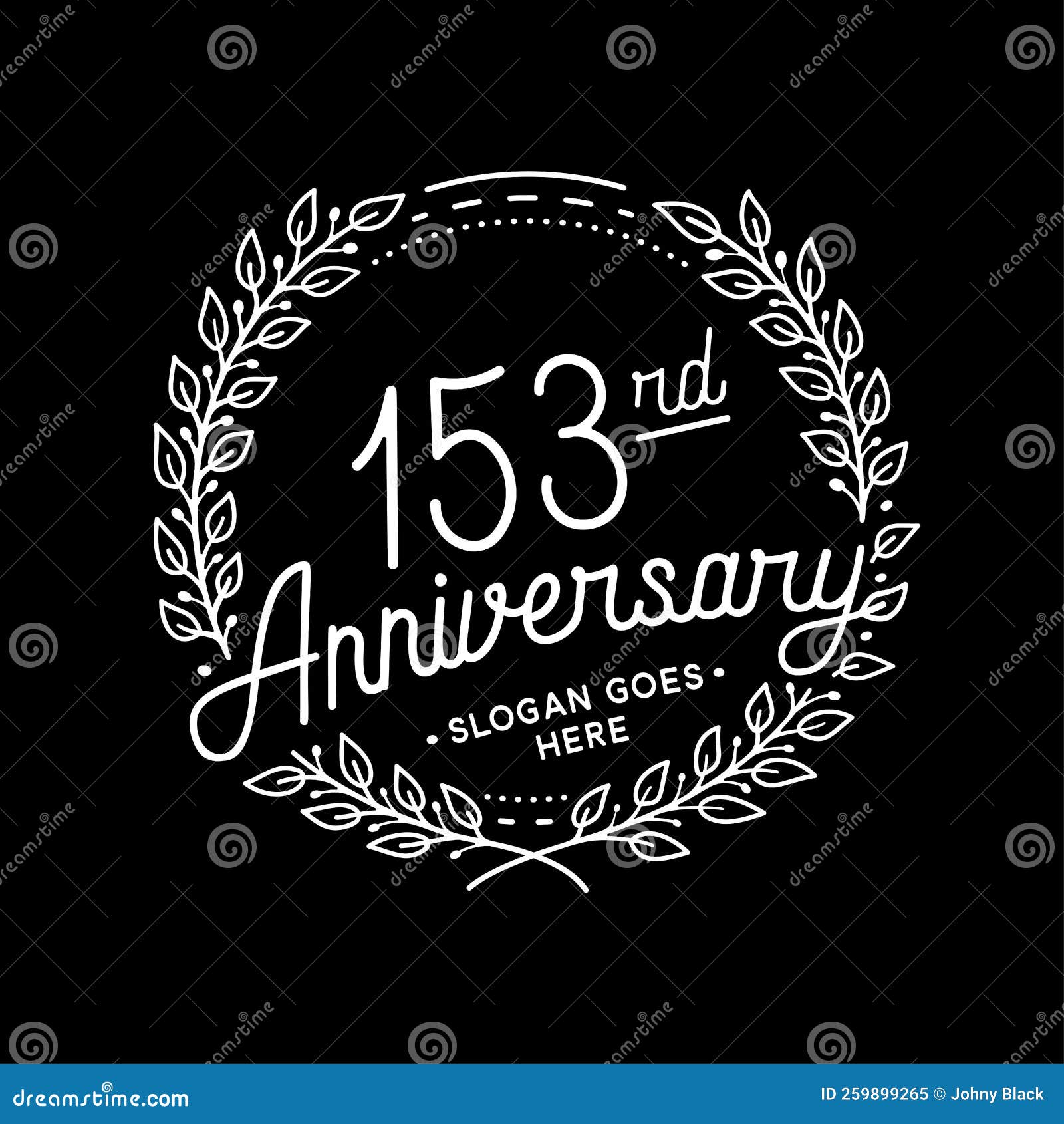 153 Years Anniversary Celebration with Laurel Wreath. 153rd Anniversary ...