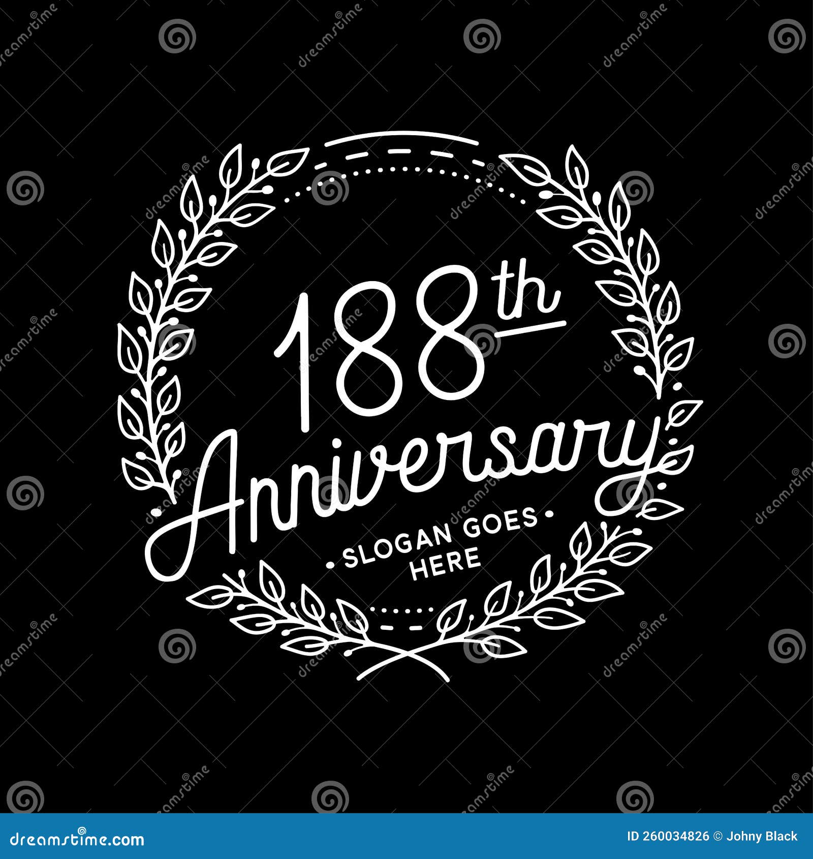 188 Years Anniversary Celebration with Laurel Wreath. 188th Anniversary ...