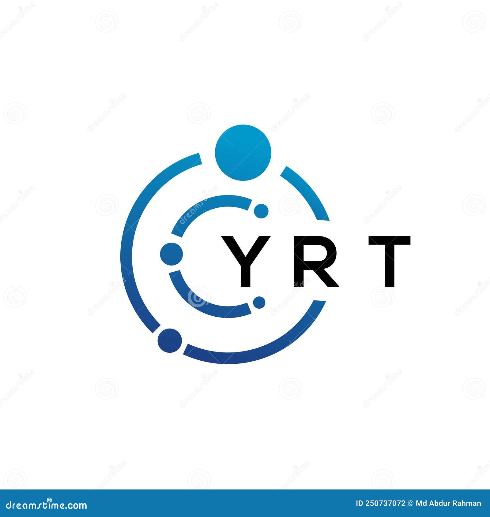 YRT Letter Technology Logo Design on White Background. YRT Creative ...