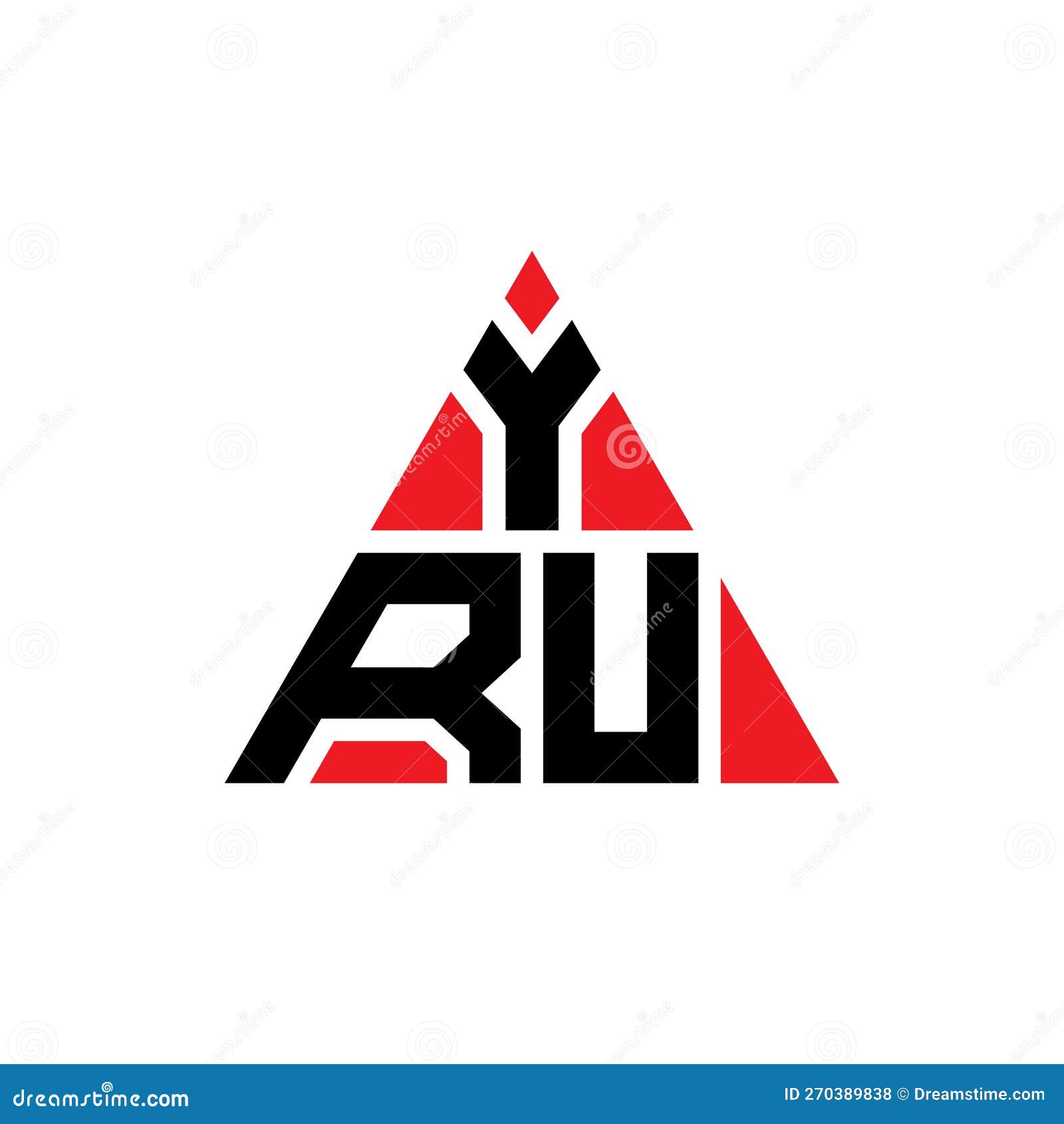 YRU Triangle Letter Logo Design with Triangle Shape. YRU Triangle Logo ...