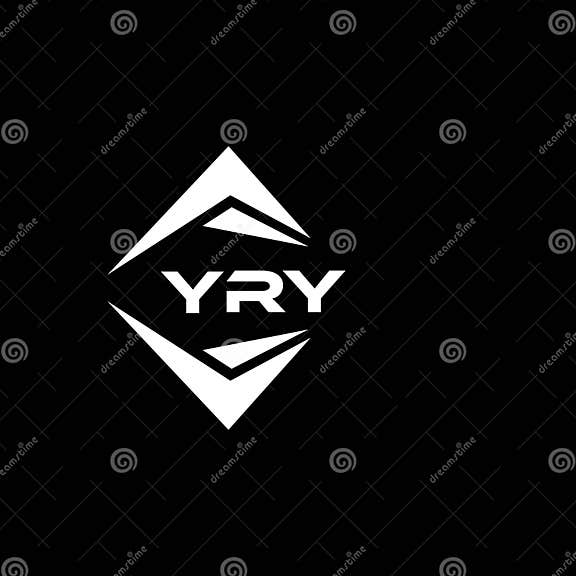 YRY Abstract Monogram Shield Logo Design on Black Background. YRY ...
